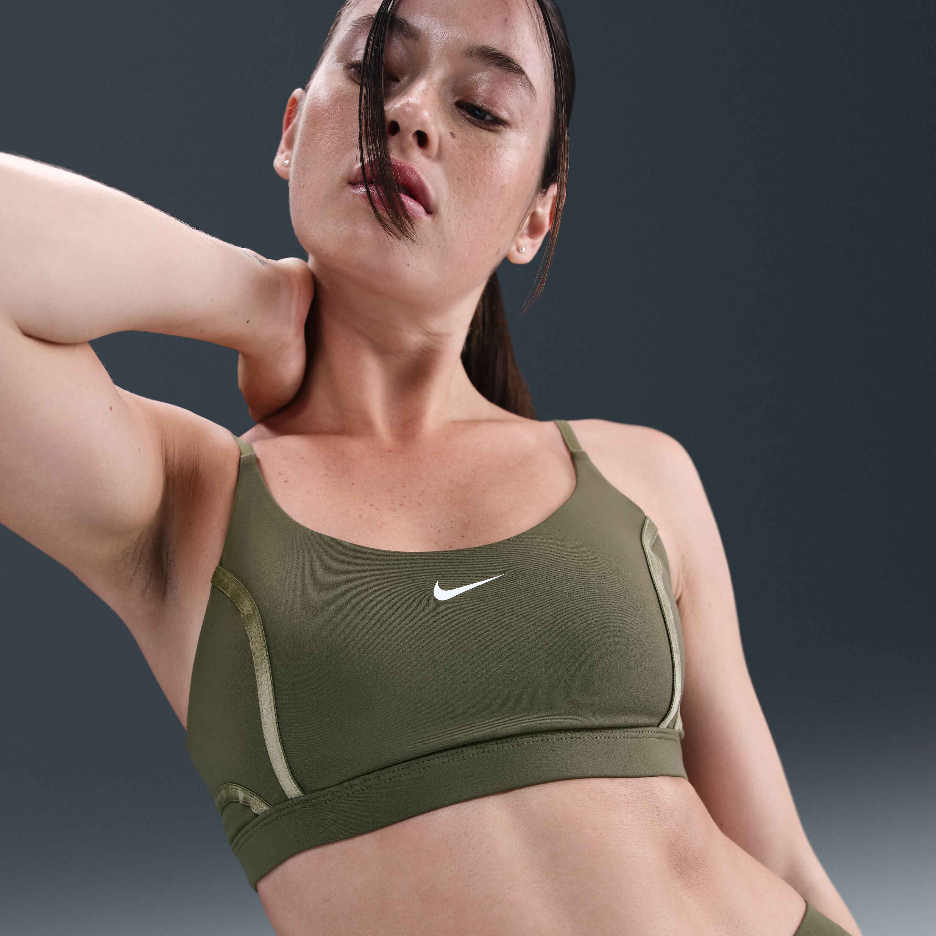 Buy Nike One Women's Light-Support Padded Sports Bra - Medium Olive ...