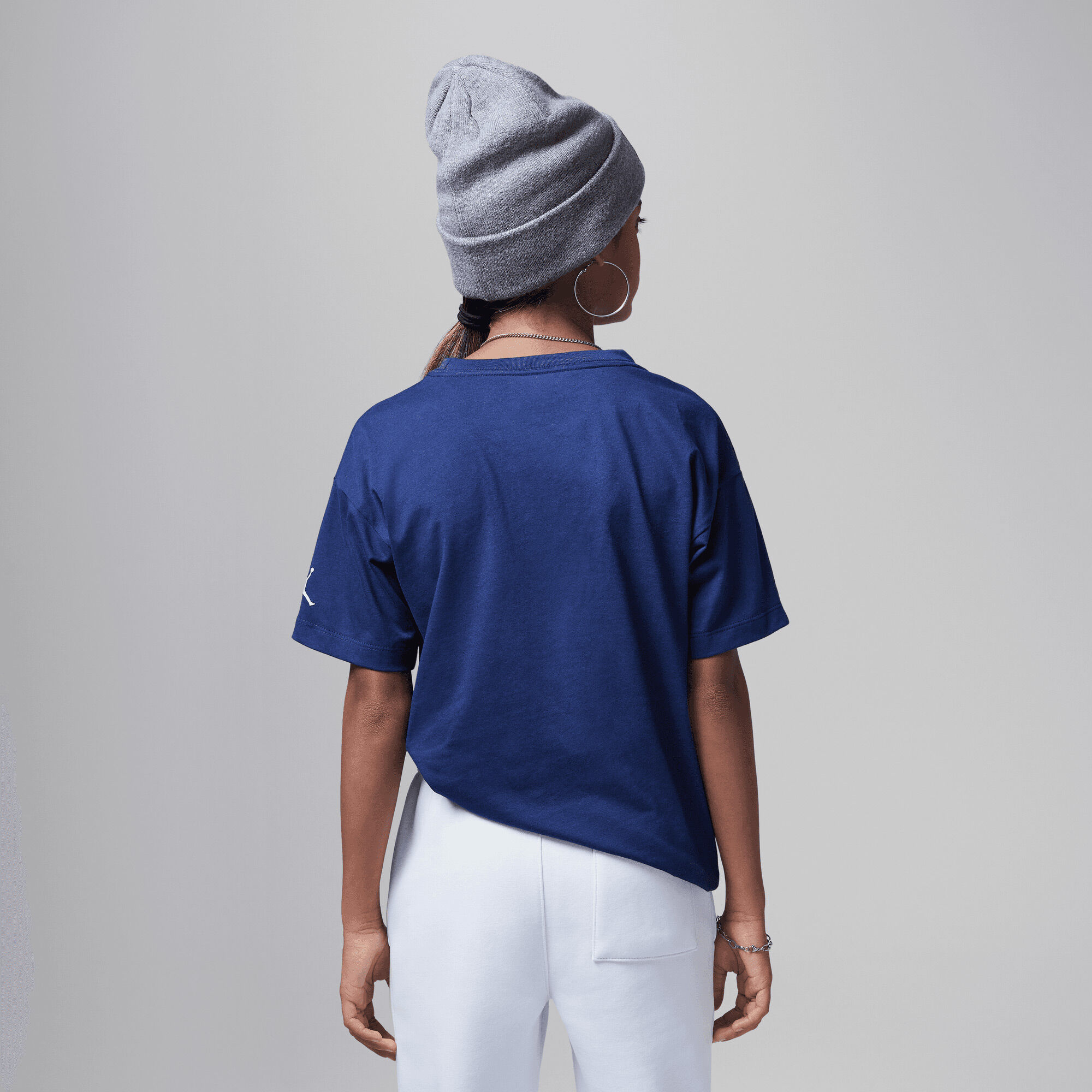 Buy Jordan Big Kids' Plaid Logo T-Shirt - Midnight Navy @ Nike UAE