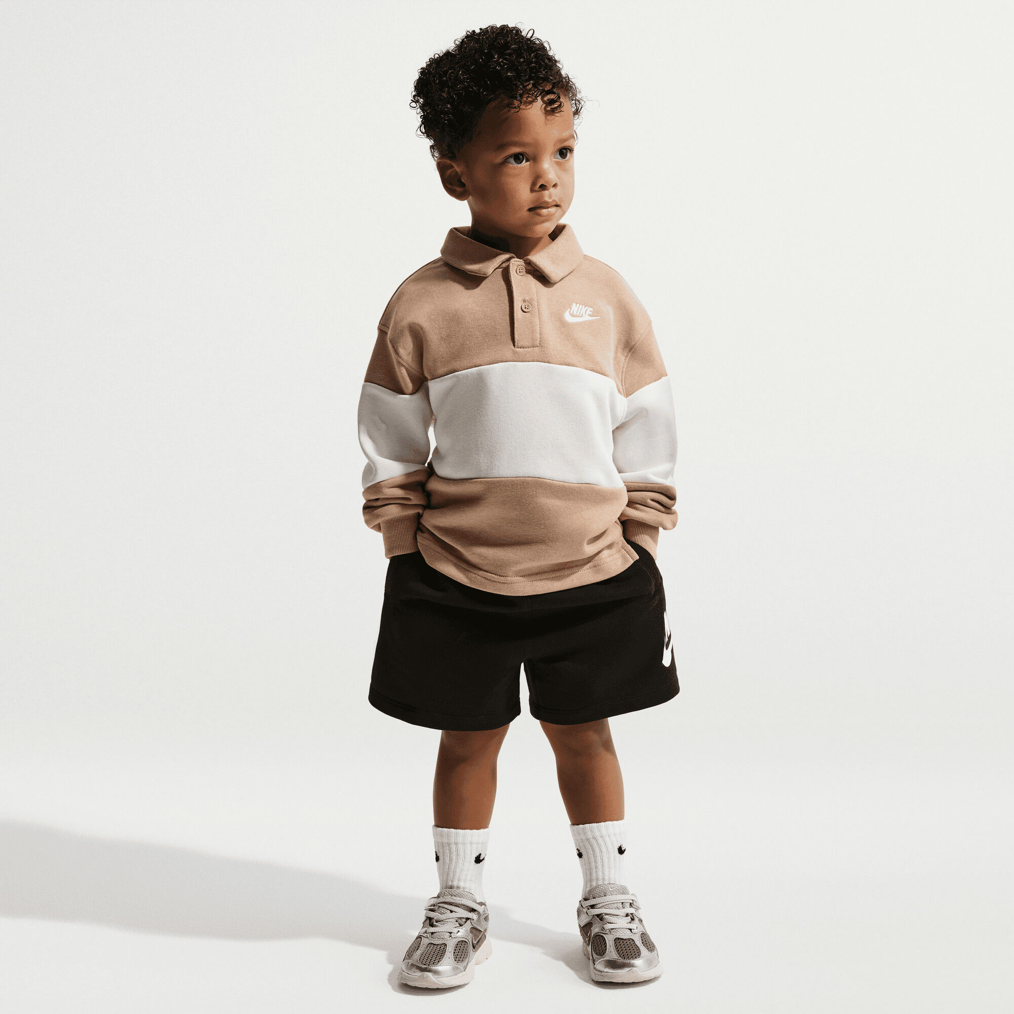 Buy Nike Club Toddler French Terry Long-Sleeve Rugby Polo - Hemp @ Nike UAE