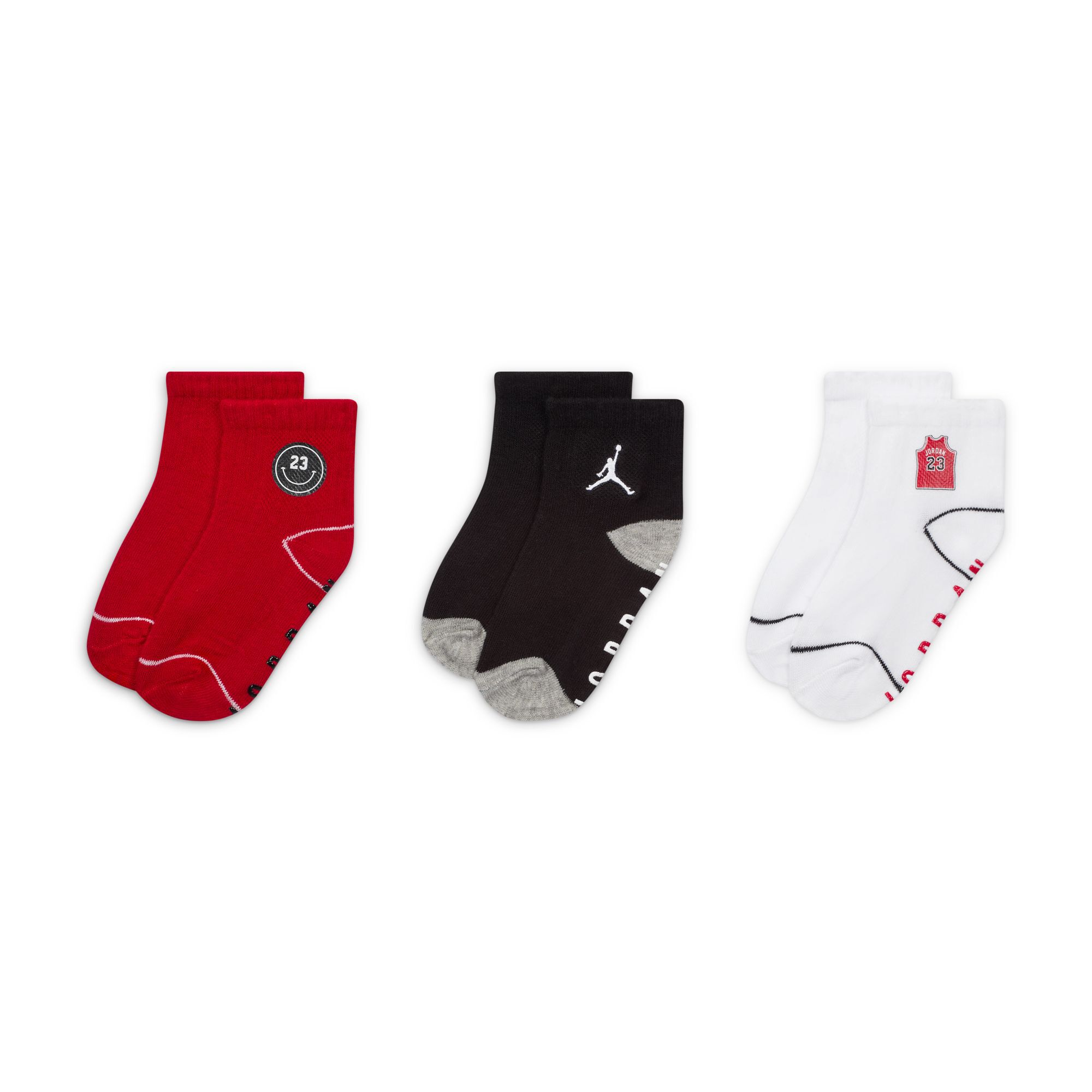 Buy Jordan Icon Patches Baby (0-9M) Gripper Socks (3 Pairs) - Gym Red ...