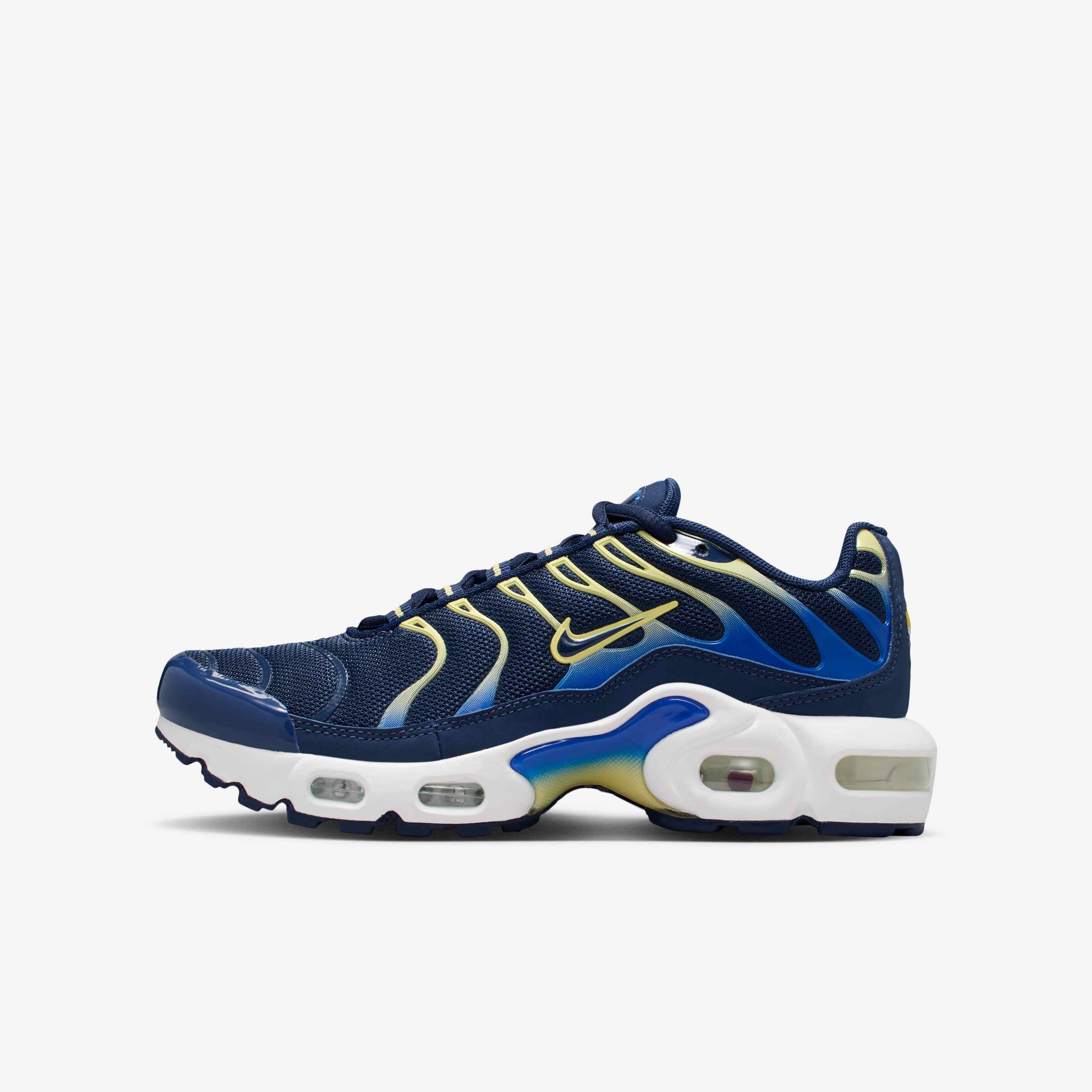 Buy Nike Air Max Plus Older Kids' Shoes - Midnight Navy/Soft Yellow/Hyper Royal/Midnight Navy ...
