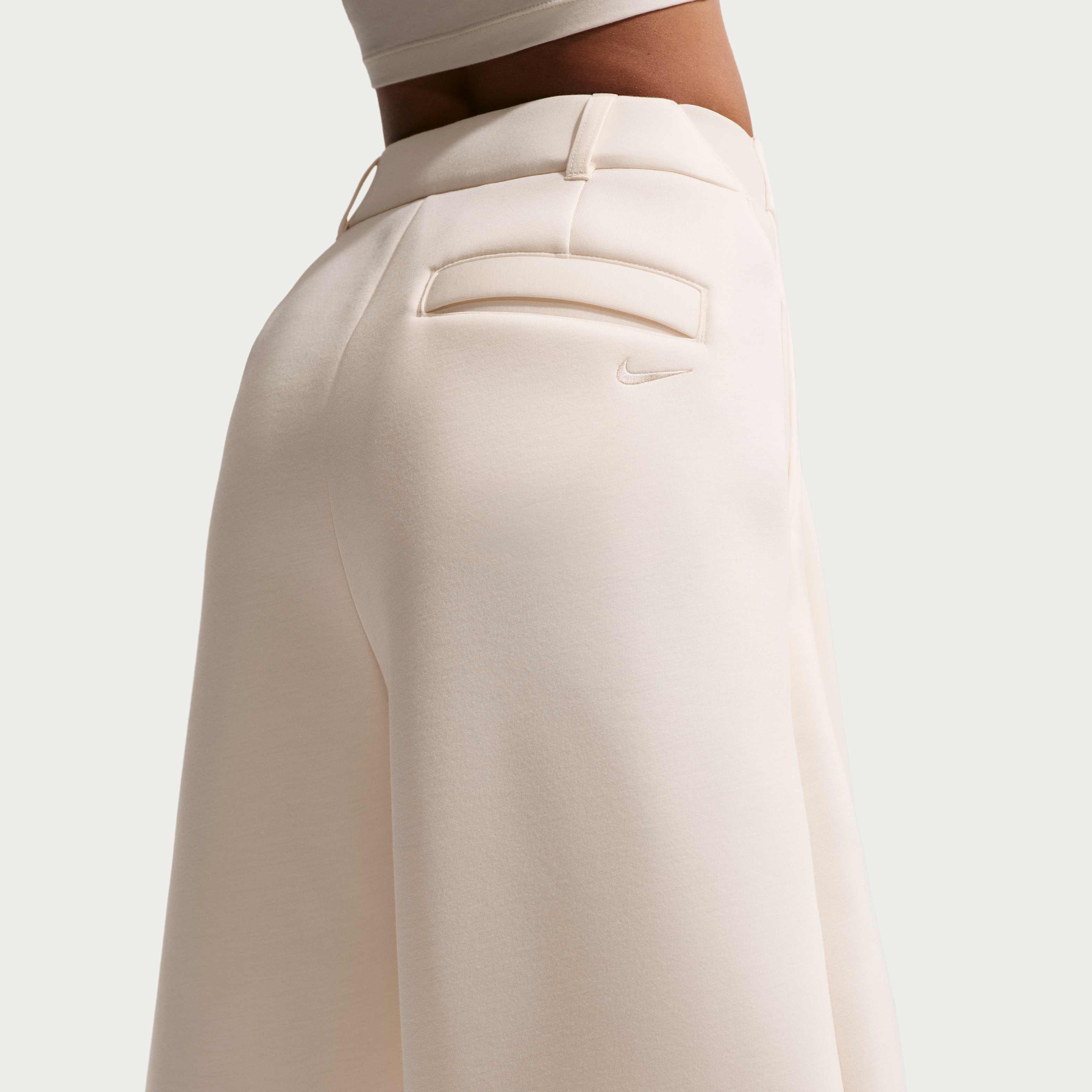 Buy Nike Sportswear Women's Loose Mid-Rise Fleece Trousers - Chalk ...