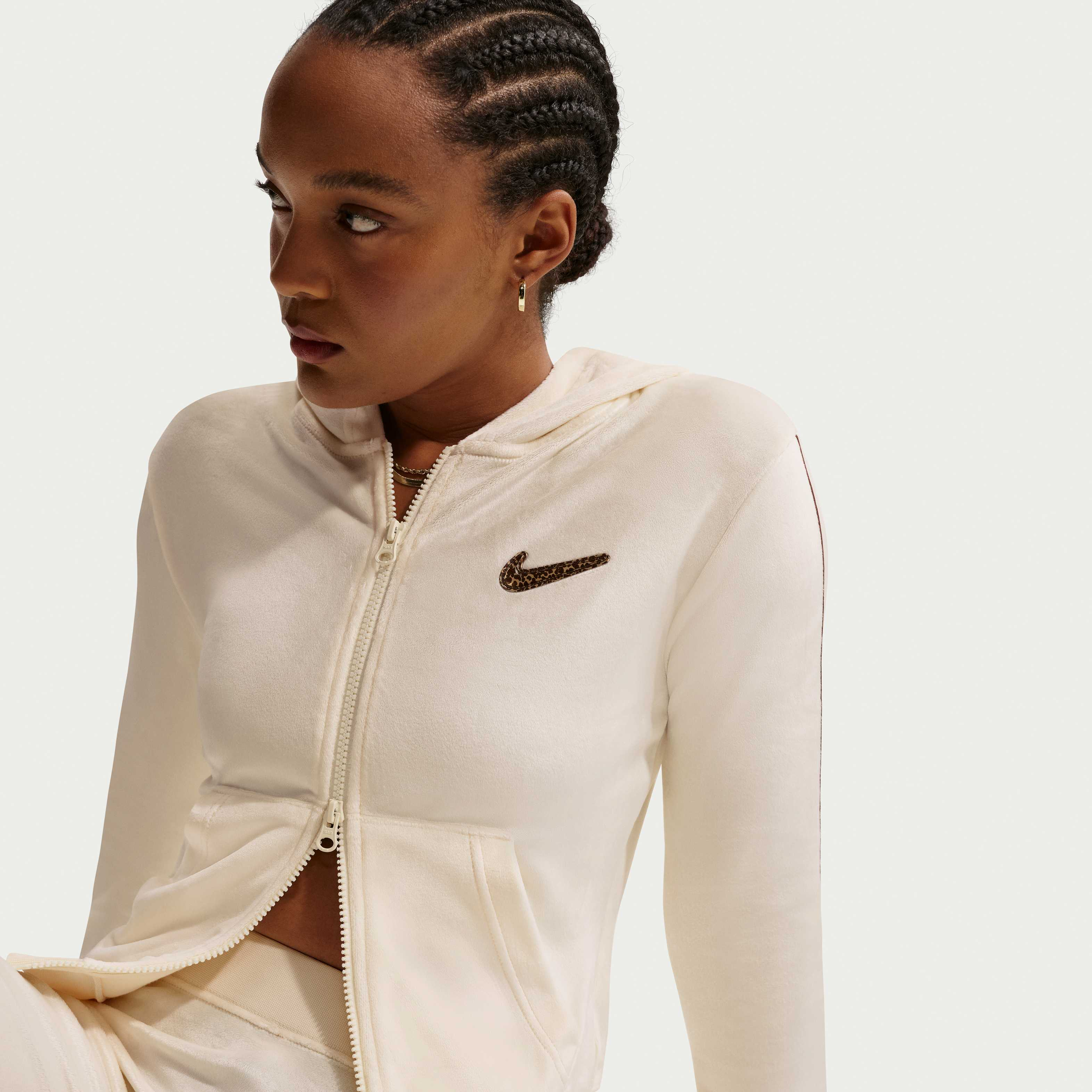 Buy Nike Sportswear Women's Full-Zip Long-Sleeve Hooded Top - Coconut ...