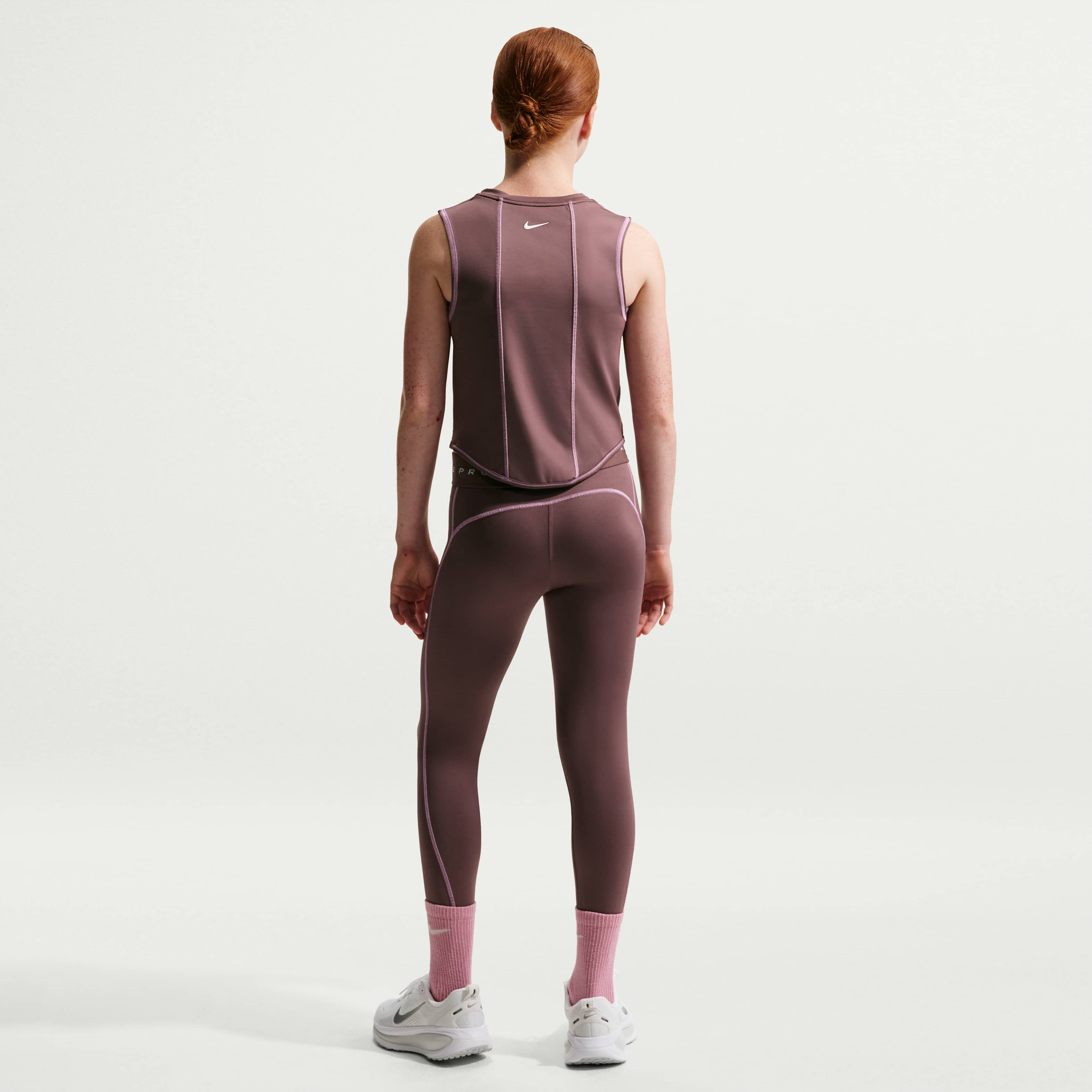 Buy Nike Pro Girls' Dri-FIT Leggings - Tattoo/Light Magenta/White ...