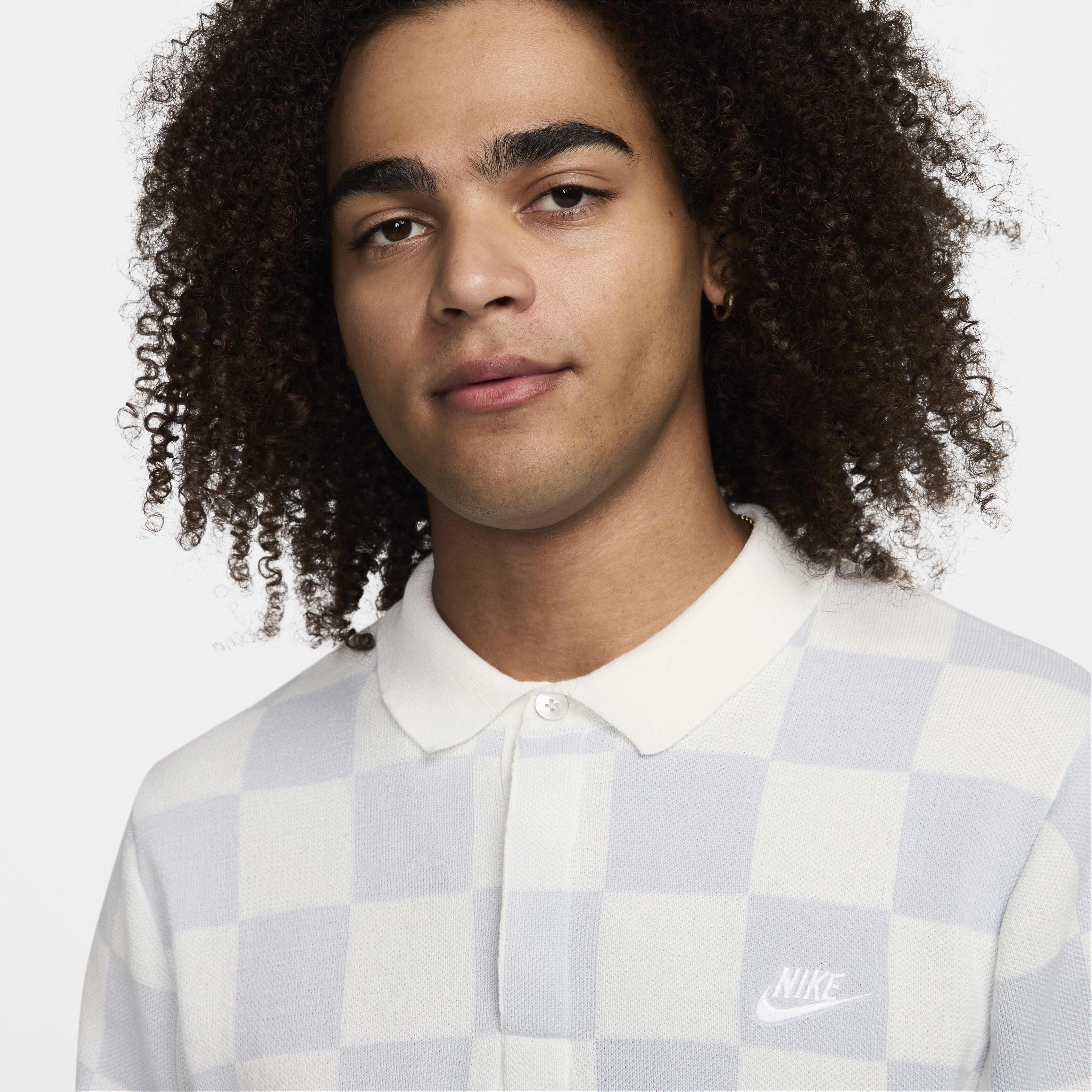 Buy Nike Sportswear Club Men's Chequers Polo - Sail/Pure Platinum ...