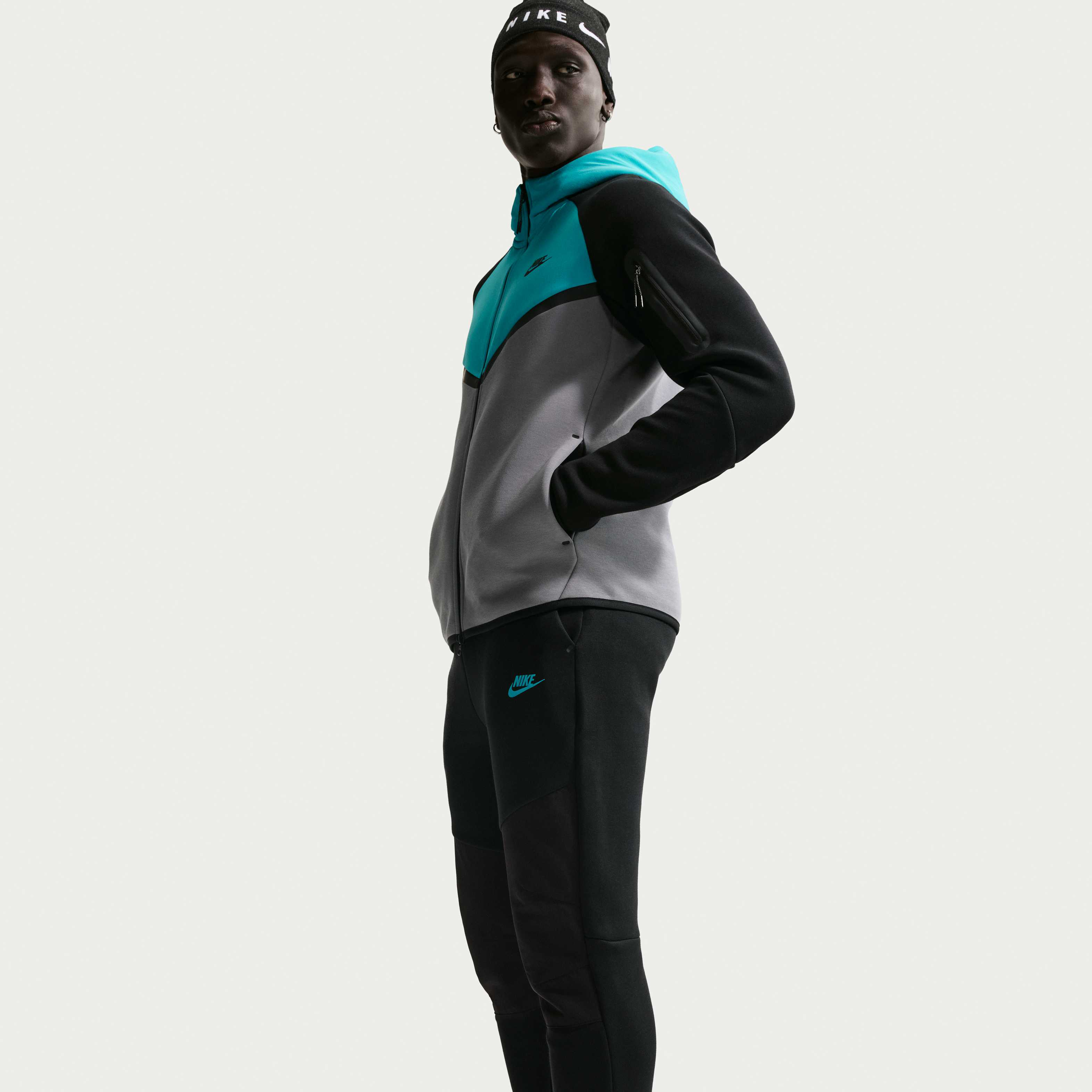 Buy Nike Tech Men's Fleece Joggers - Black/Black/Dusty Cactus @ Nike UAE