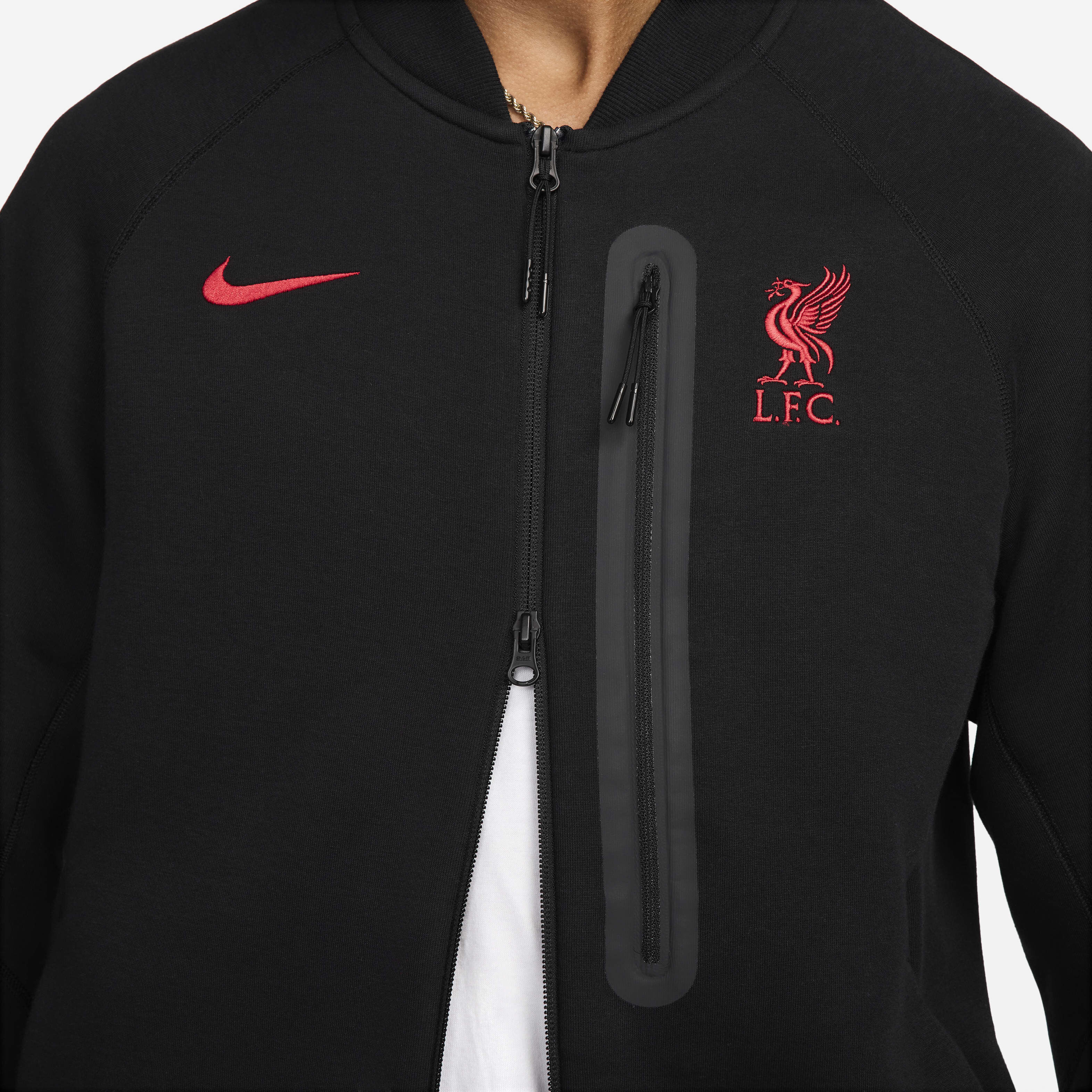 Buy Liverpool F.C. Tech Fleece Men's Nike Football Jacket - Black/Black ...