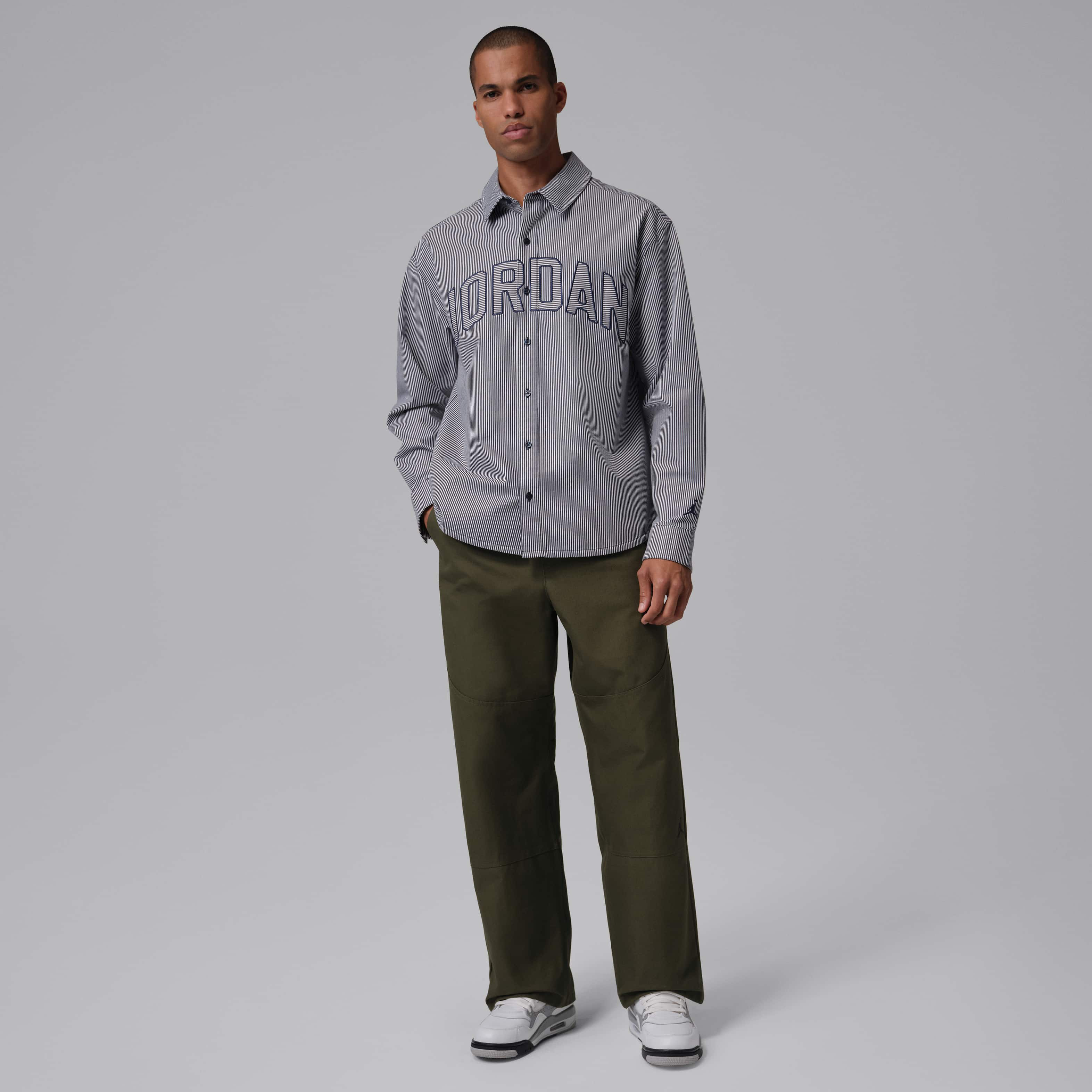 Buy Jordan Brooklyn Men's Woven Trousers - Cargo Khaki/Black @ Nike UAE