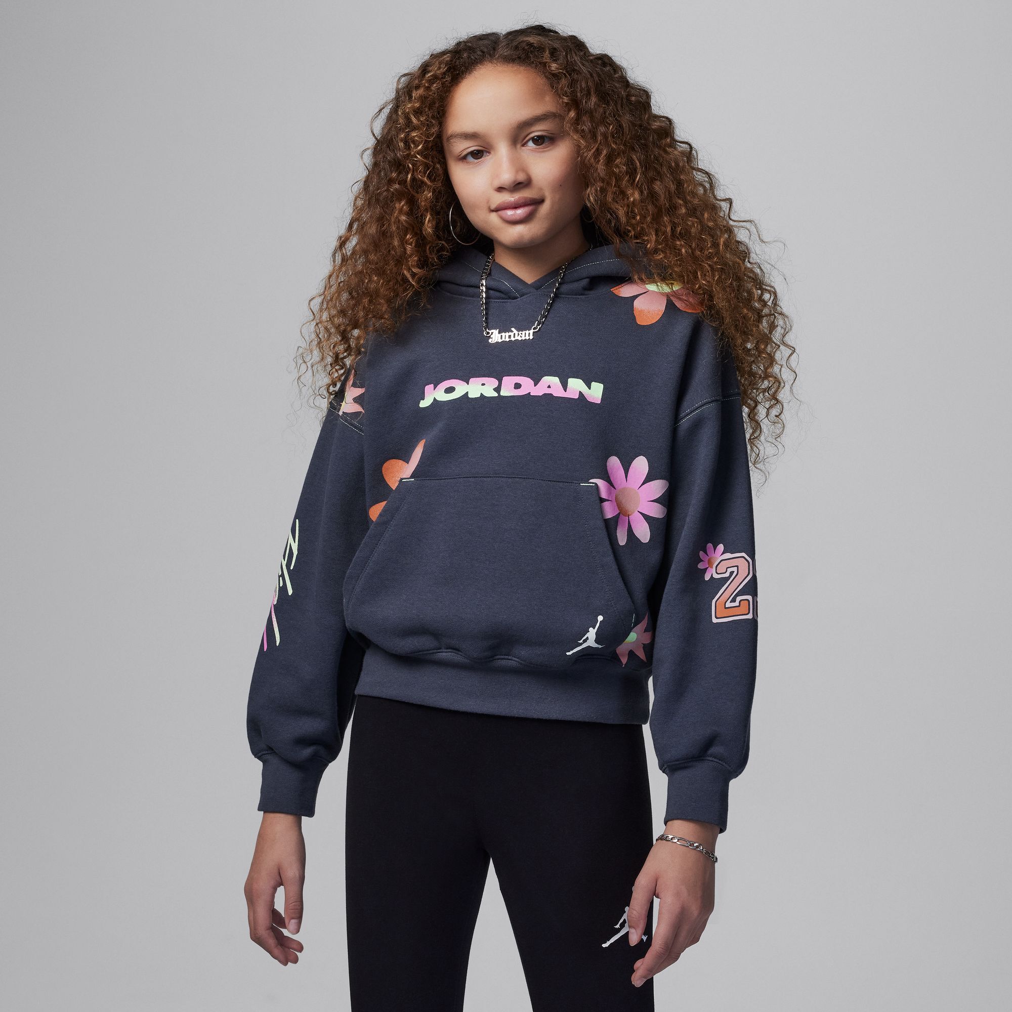 Buy Jordan Deloris Jordan Flower Big Kids' Hoodie - Anthracite | Nike ...