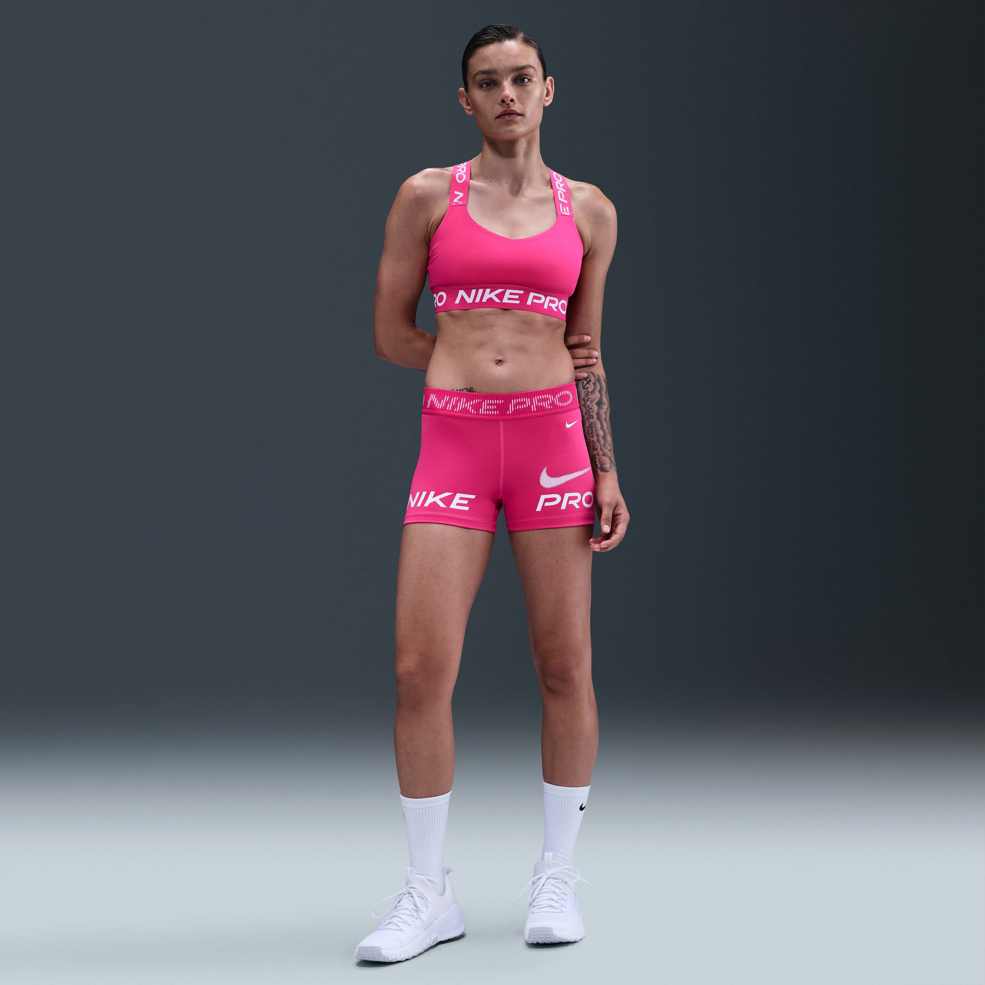 Buy Nike Pro Women's Light-Support Non-Padded Sports Bra - Rush Pink ...