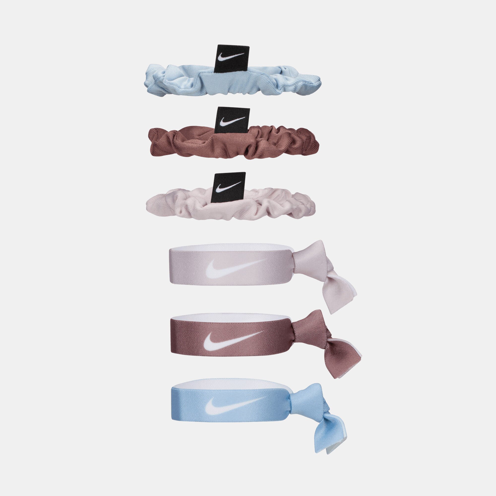 Buy Nike NSW Velvet and Elastic Hairbands (6-Pack) - Light Armory Blue ...