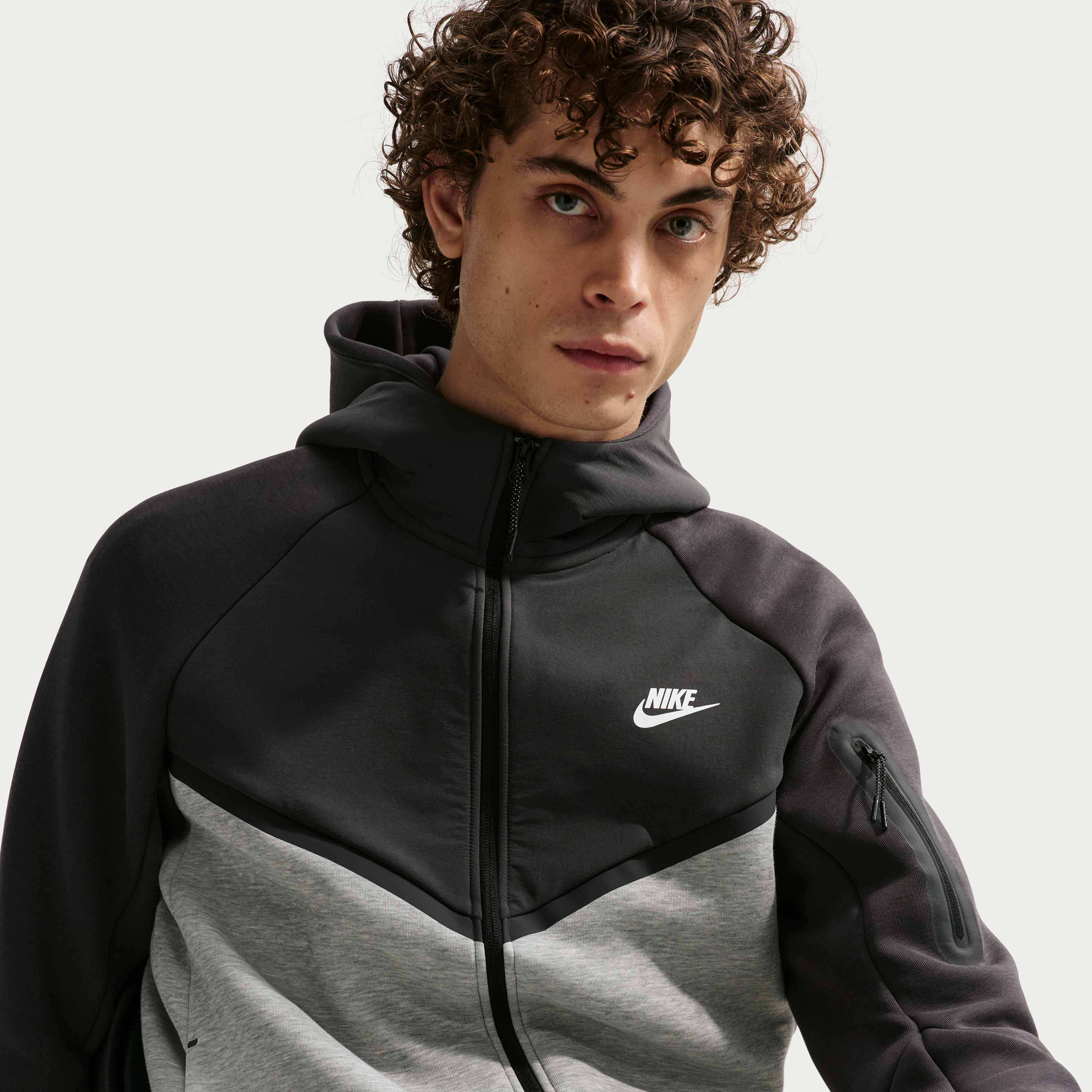 Buy Nike Tech Men's Fleece Windrunner Full-Zip Jacket - Dark Grey ...