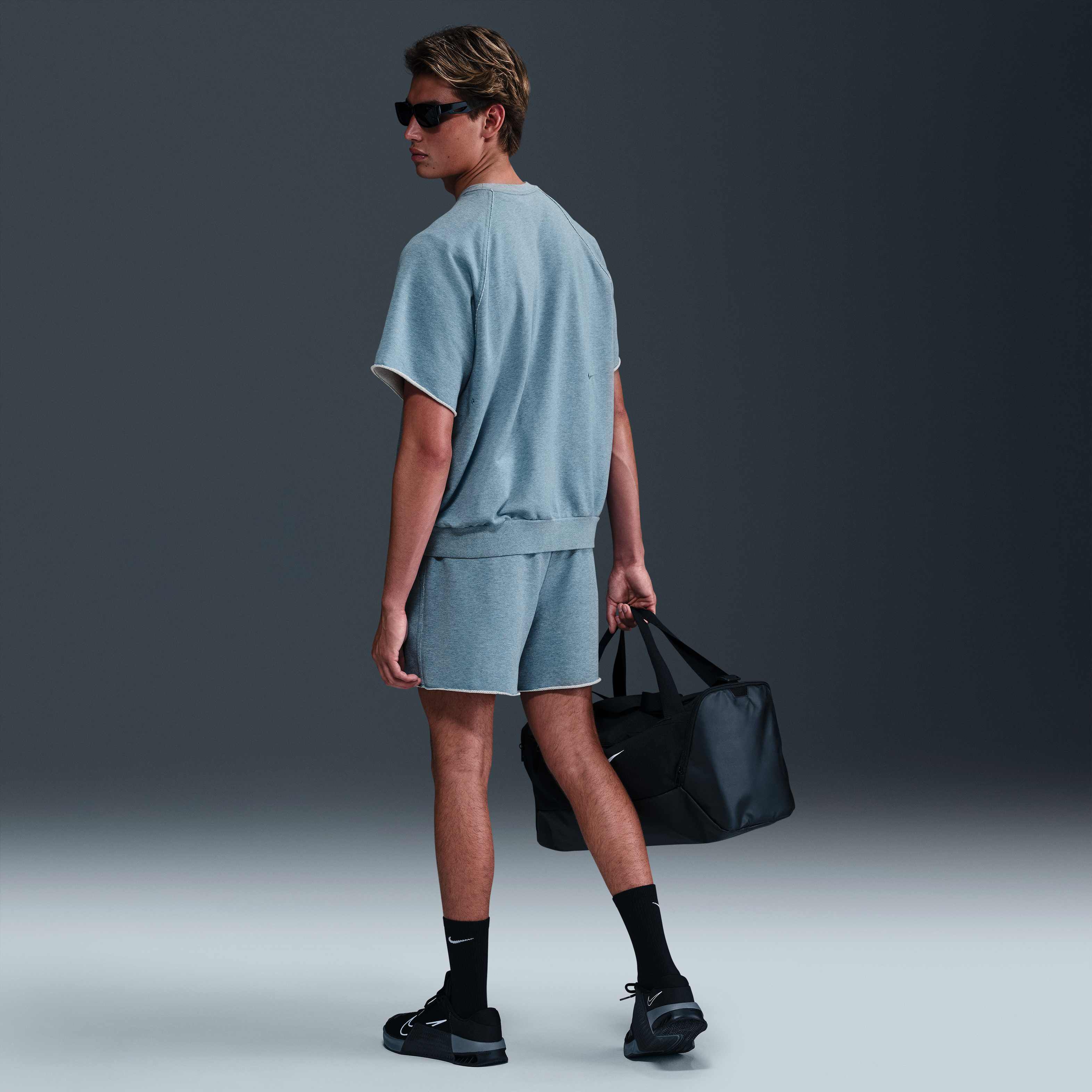 Buy Nike Heritage Men's Dri-FIT Short-Sleeve Fleece Fitness Top - Smoky ...