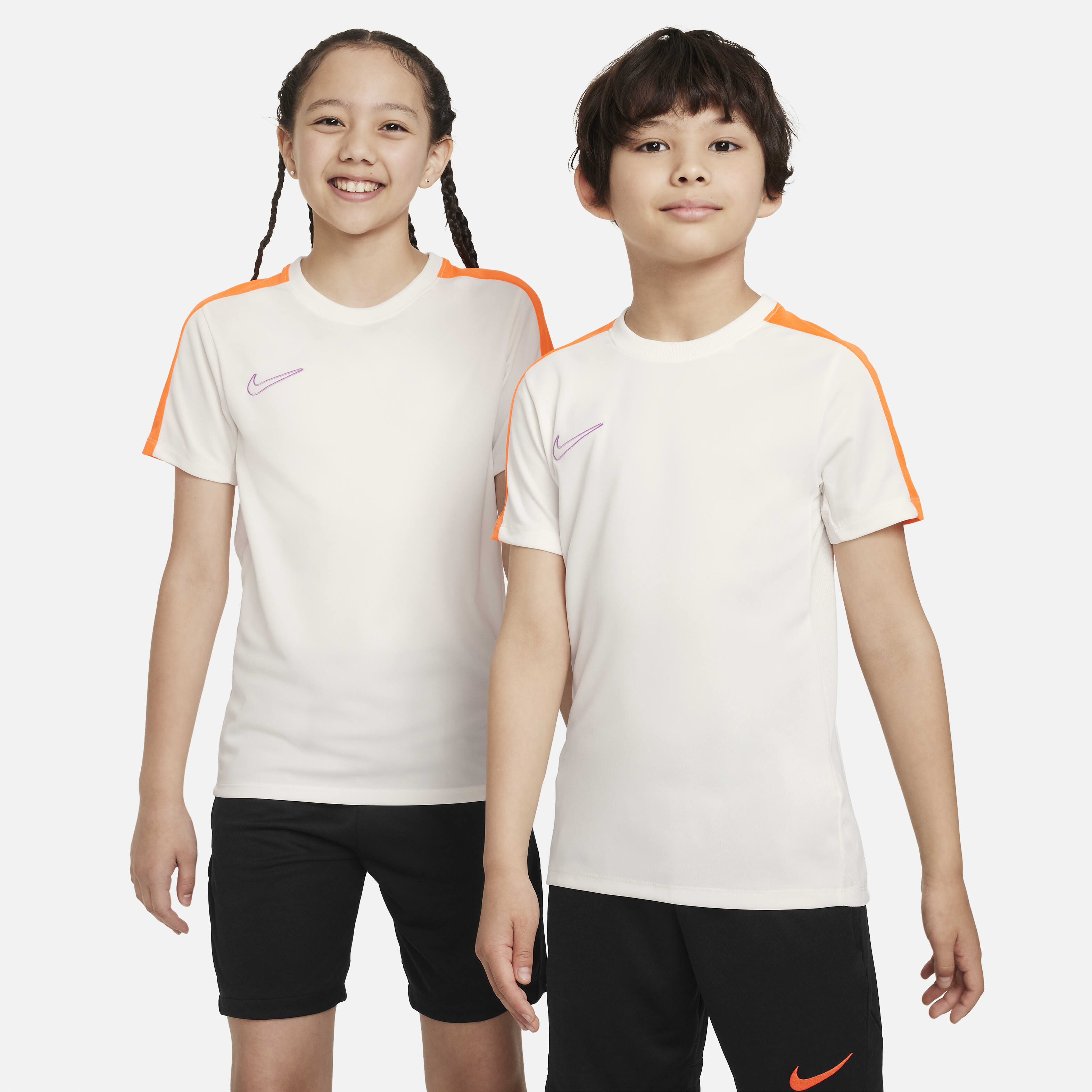 Buy Nike Dri-FIT Academy Kids' Football Top - Sail/Total Orange/Fuchsia ...