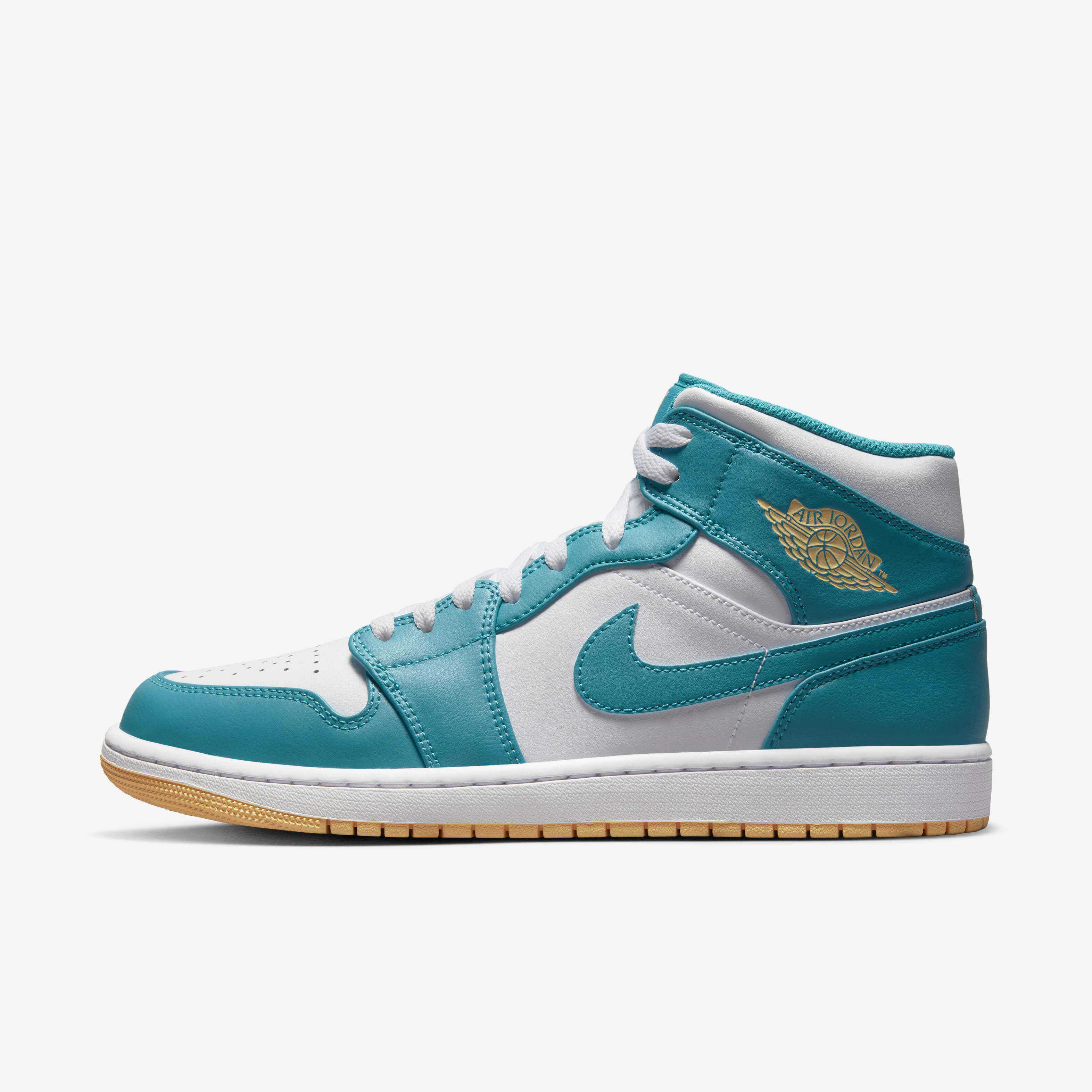Buy Air Jordan 1 Mid Men's Shoes - Aquatone/White/Celestial Gold | Nike ...