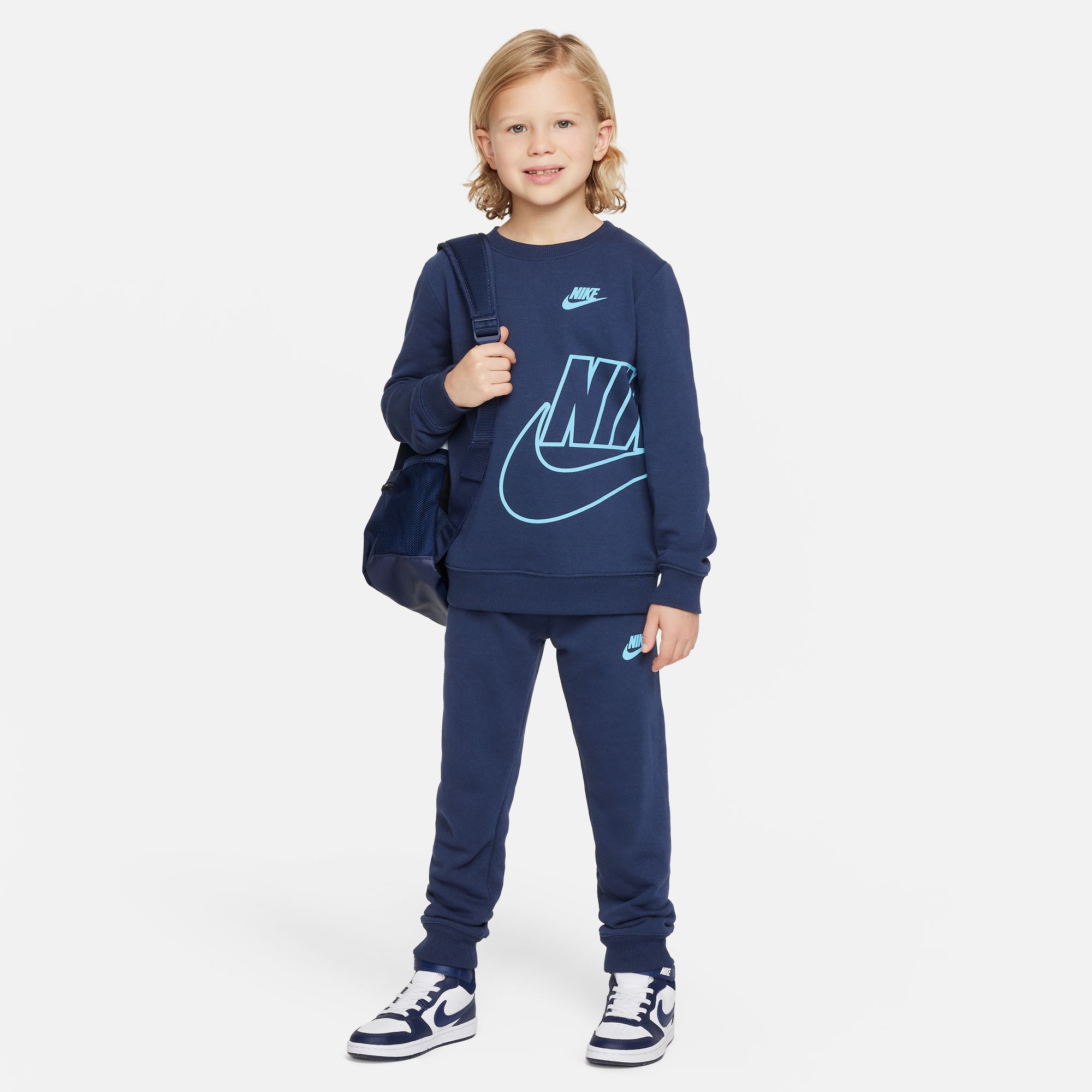 Buy Nike Sportswear French Terry Icon Toddler Crew Set - Midnight Navy ...