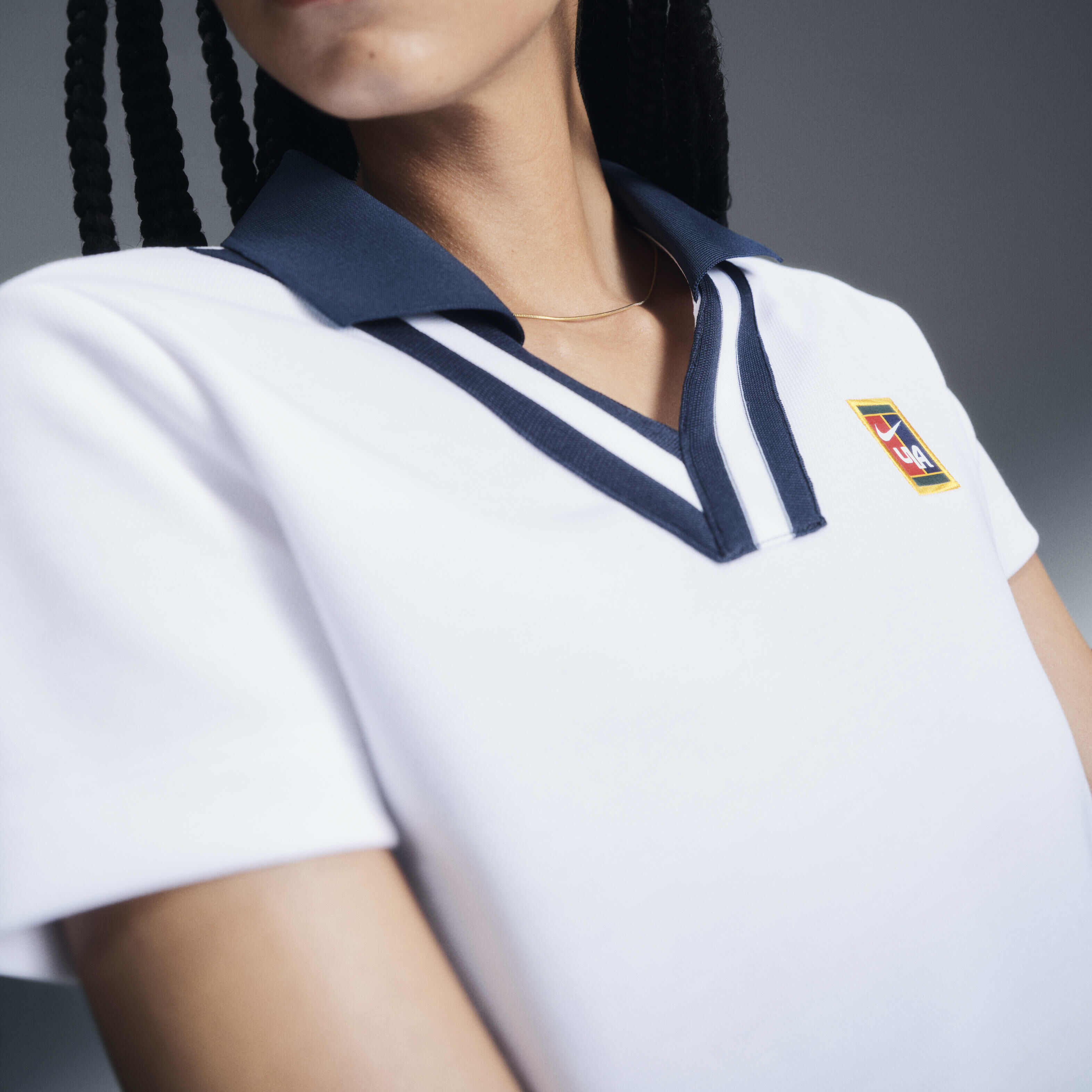 Buy Nike Women by YOON Women's Short-Sleeve Polo - White/Armoury Navy ...