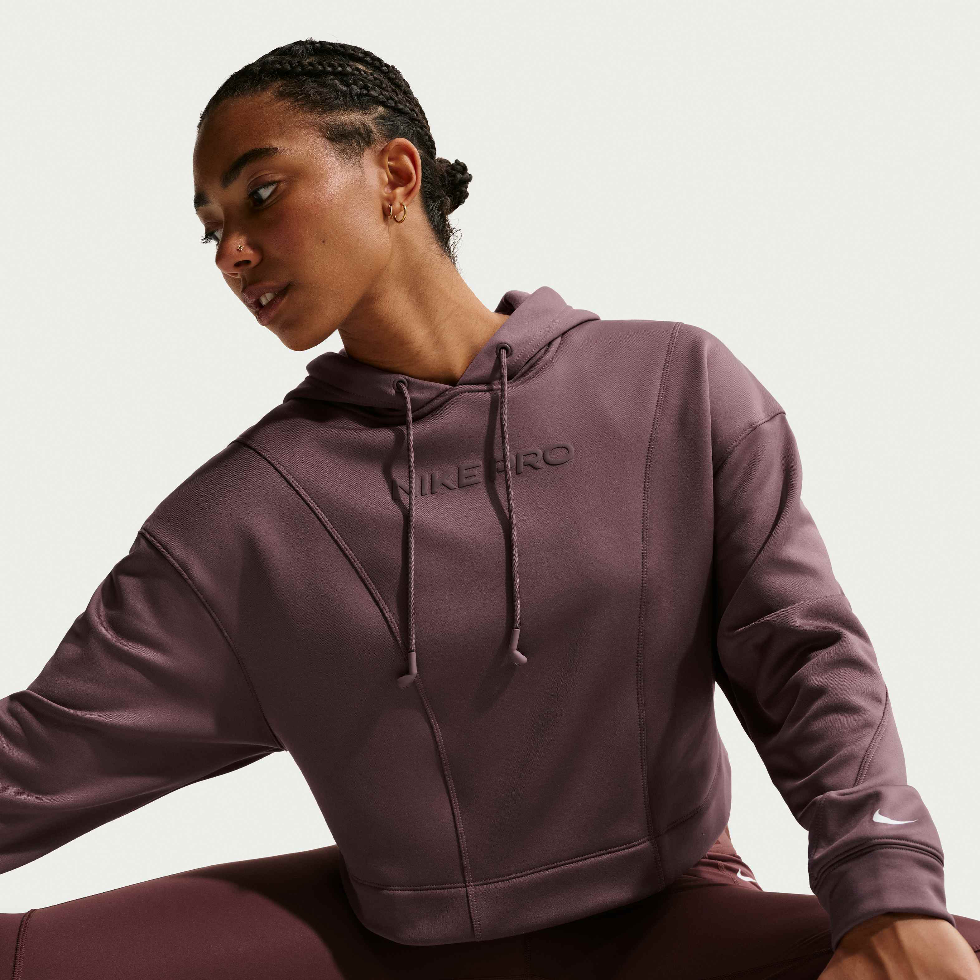 Buy Nike Pro Women's Therma-FIT Hoodie - Tattoo/White @ Nike UAE
