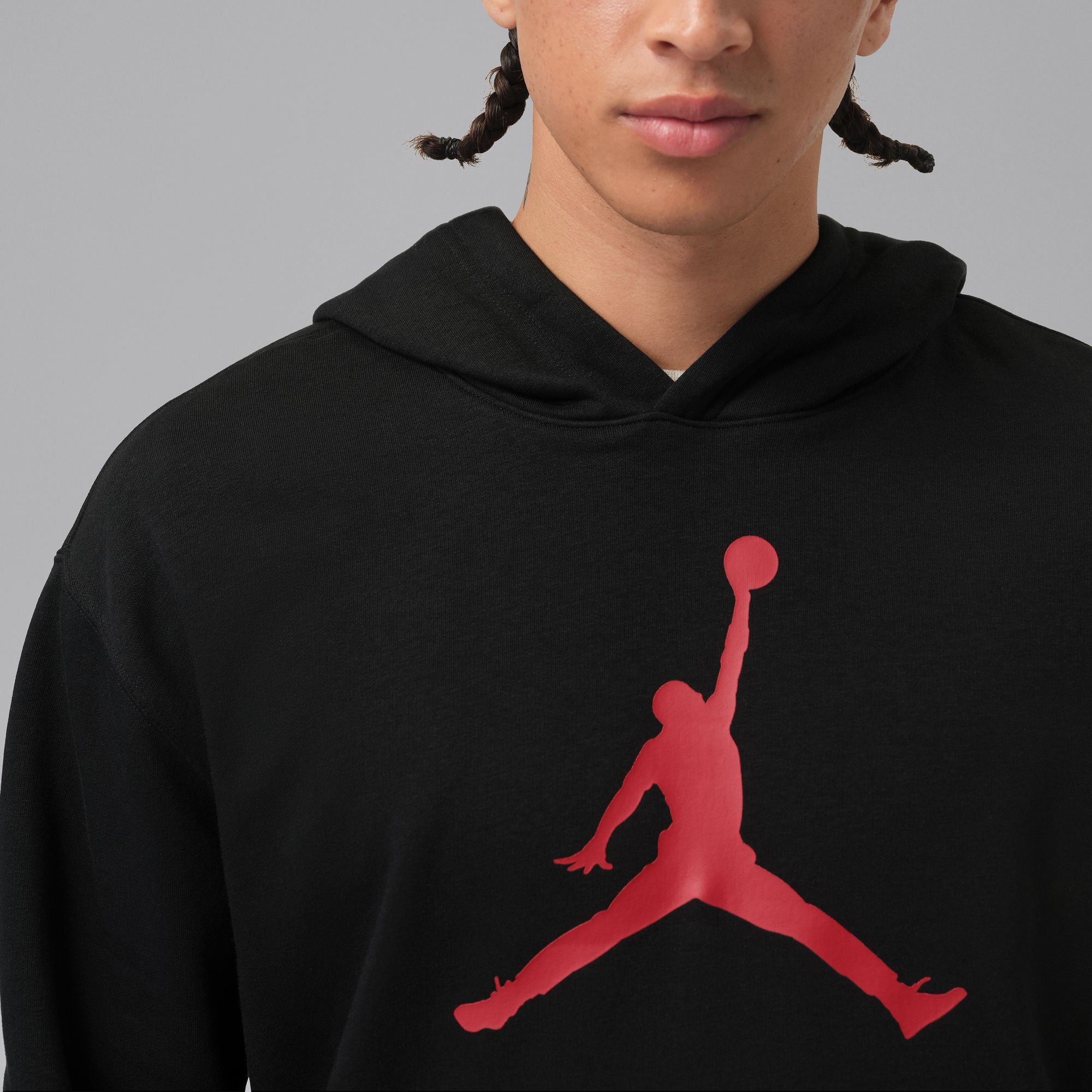 Buy Jordan Men's Fleece Pullover Hoodie - Black/Gym Red @ Nike UAE