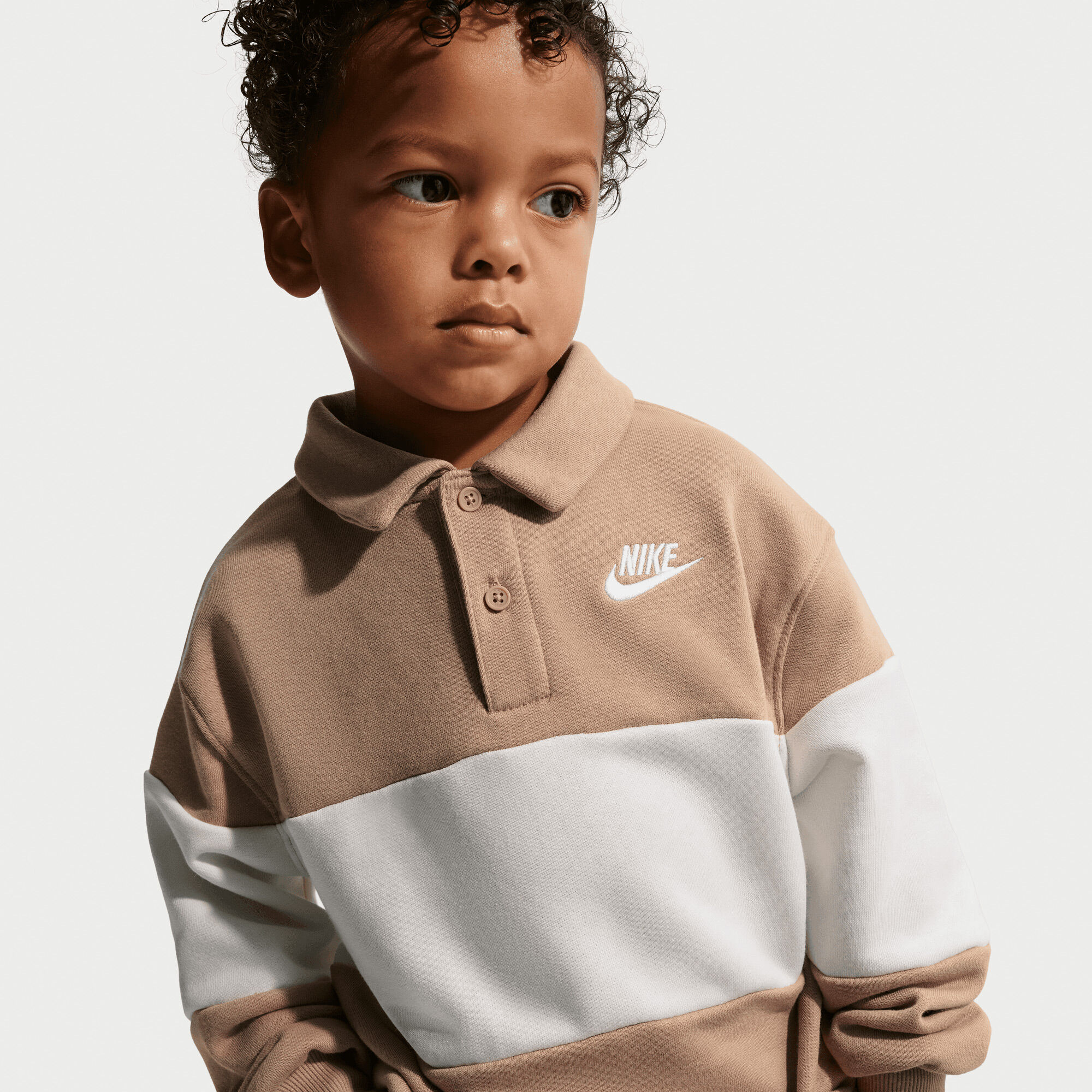 Buy Nike Club Toddler French Terry Long-Sleeve Rugby Polo - Hemp @ Nike UAE