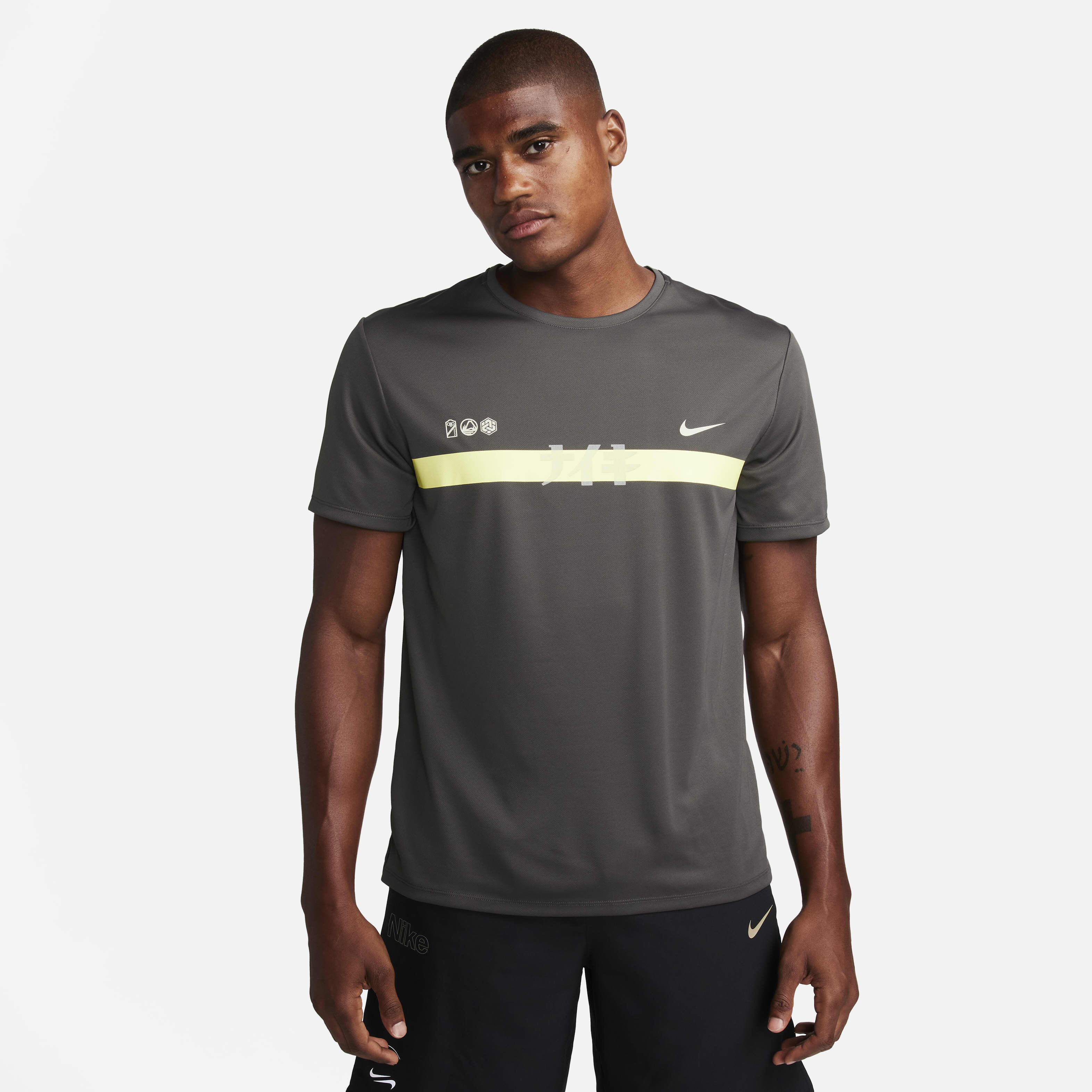 Buy Nike Miler Men's Dri-FIT UV Short-Sleeve Running Top - Medium Ash ...