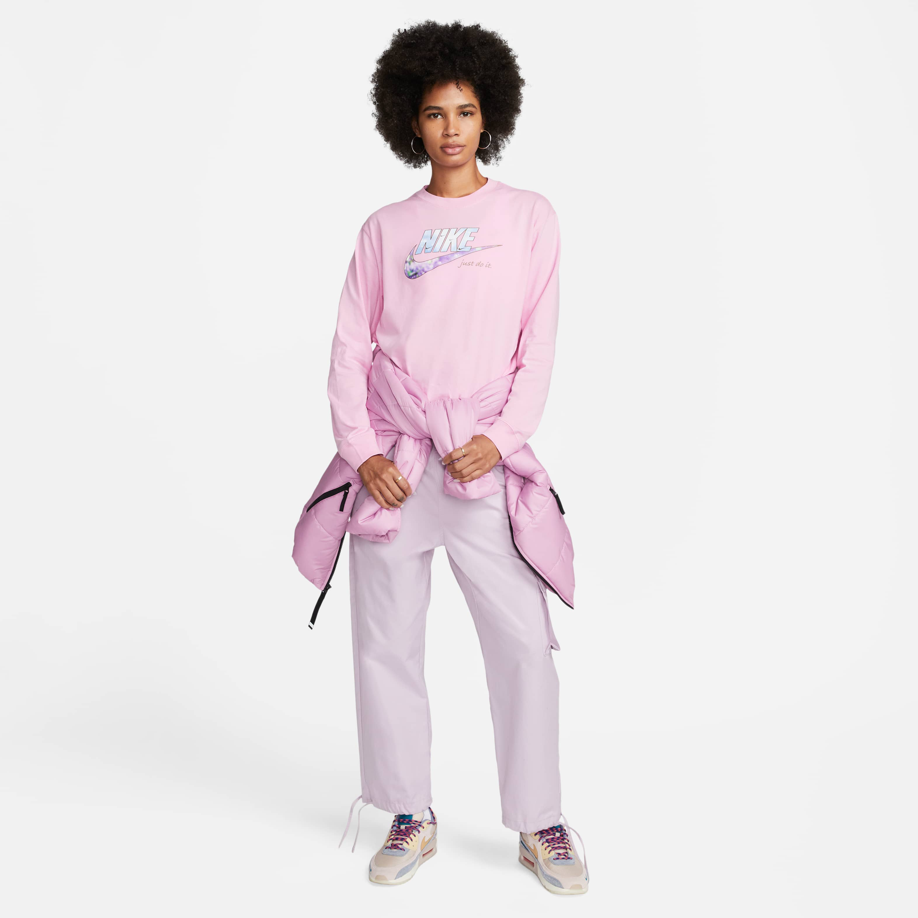 Buy Nike Sportswear Women's Long-Sleeve T-Shirt - Pink Rise @ Nike UAE