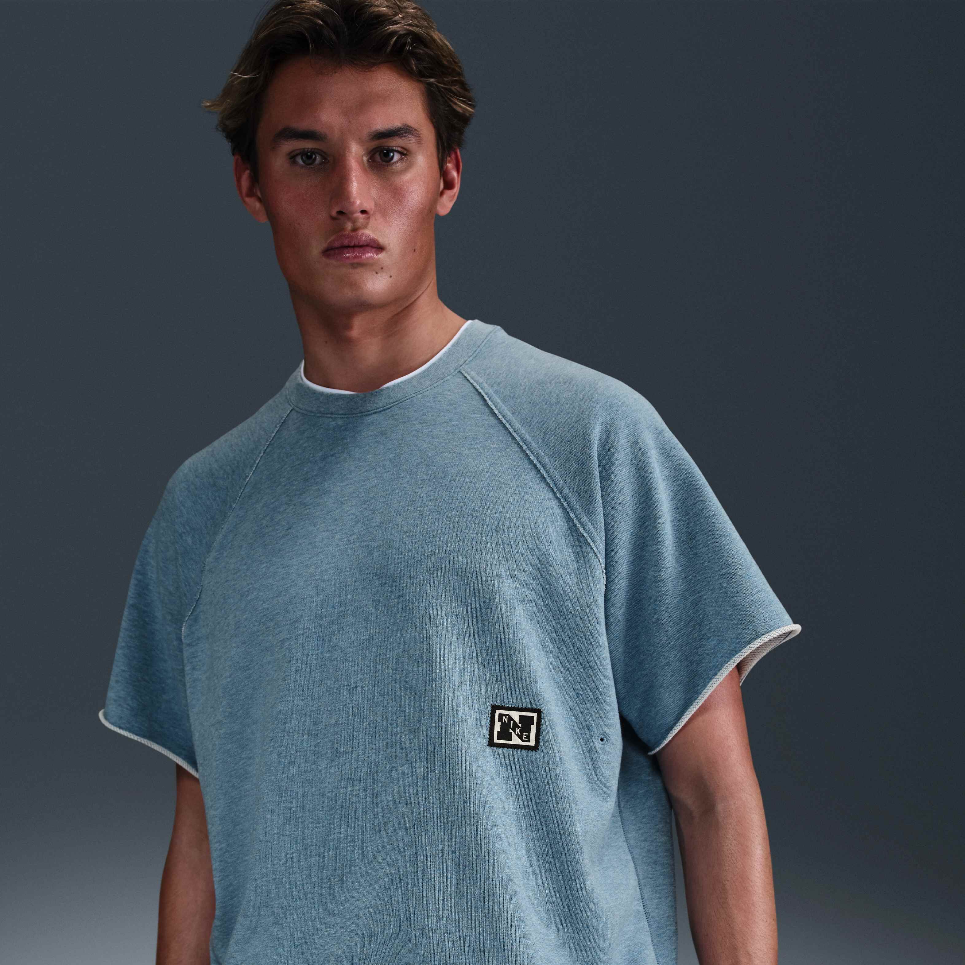 Buy Nike Heritage Men's Dri-FIT Short-Sleeve Fleece Fitness Top - Smoky ...