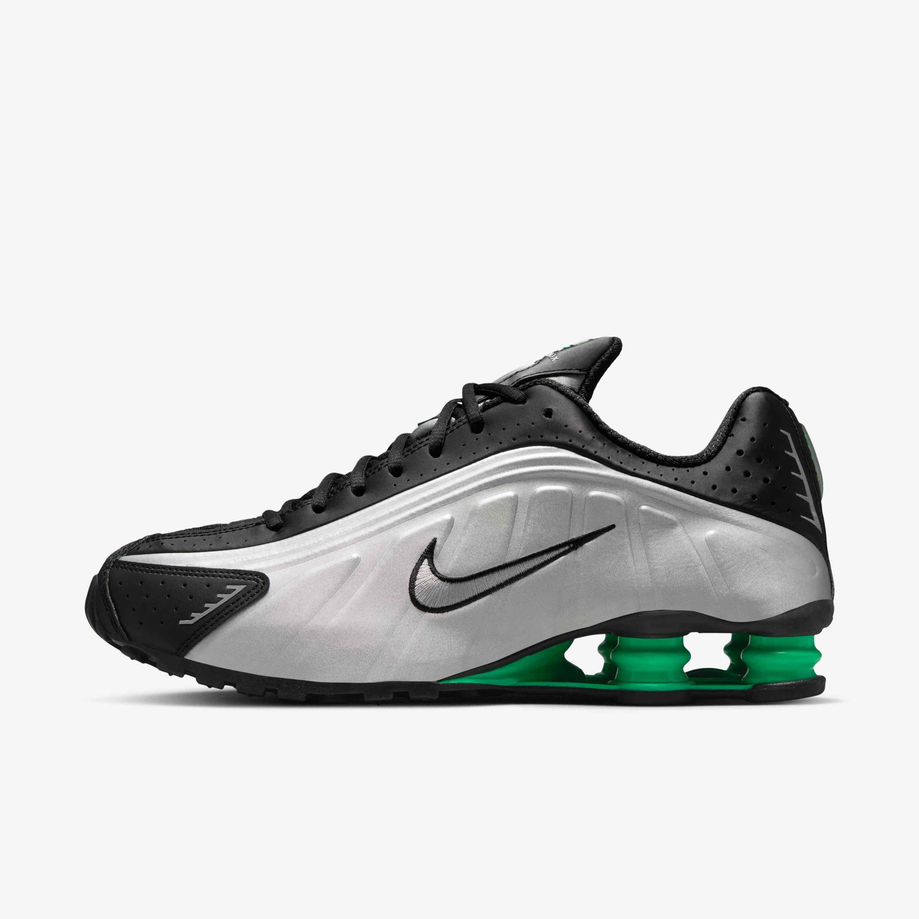 Buy Nike Shox R4 Men's Shoes - Metallic Silver/Black/Green Shock ...