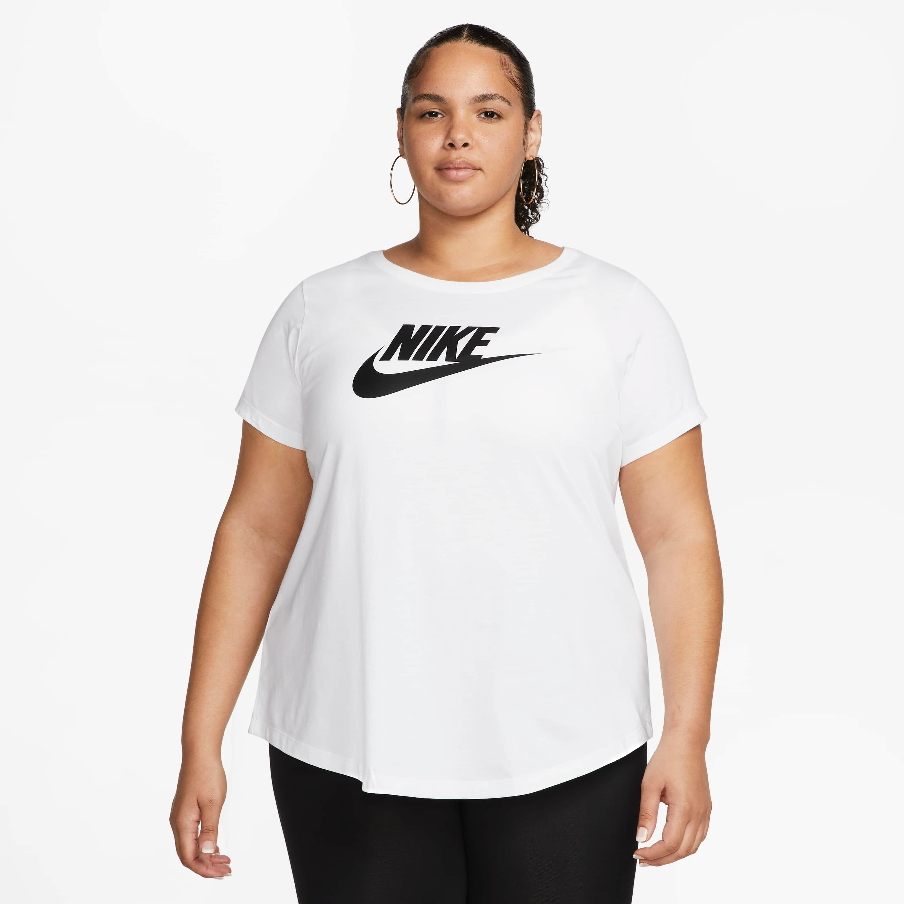 Buy Nike Sportswear Essentials Women's Logo T-Shirt (Plus size) - White ...