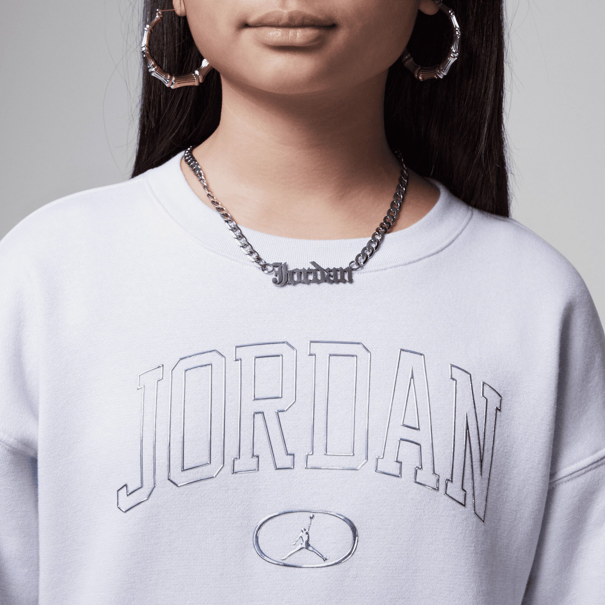 Buy Jordan Big Kids' 1st Baby Blue Crew Top - Football Grey @ Nike UAE