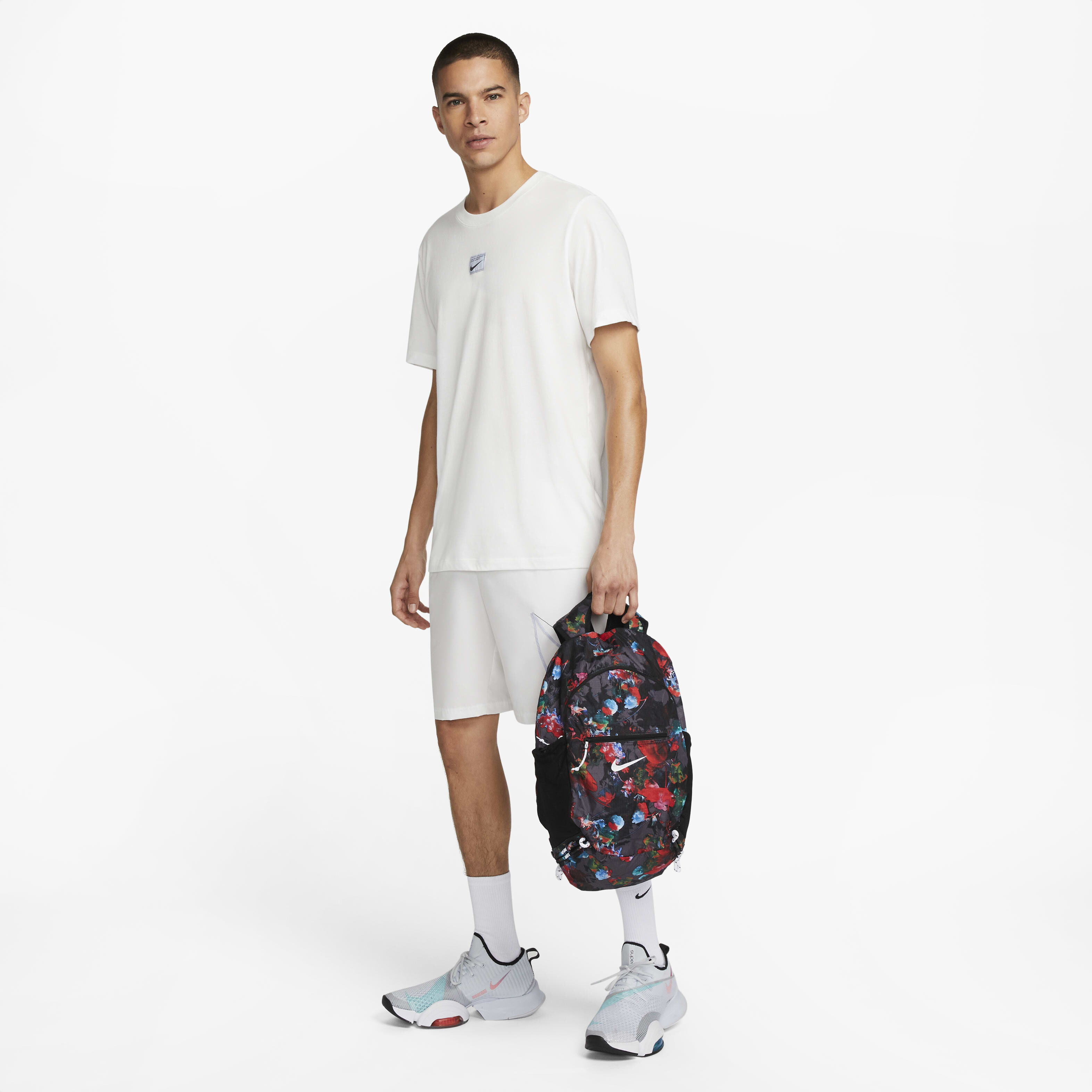 Buy Nike Printed Stash Backpack (17L) - Black/Black/White | Nike UAE ...