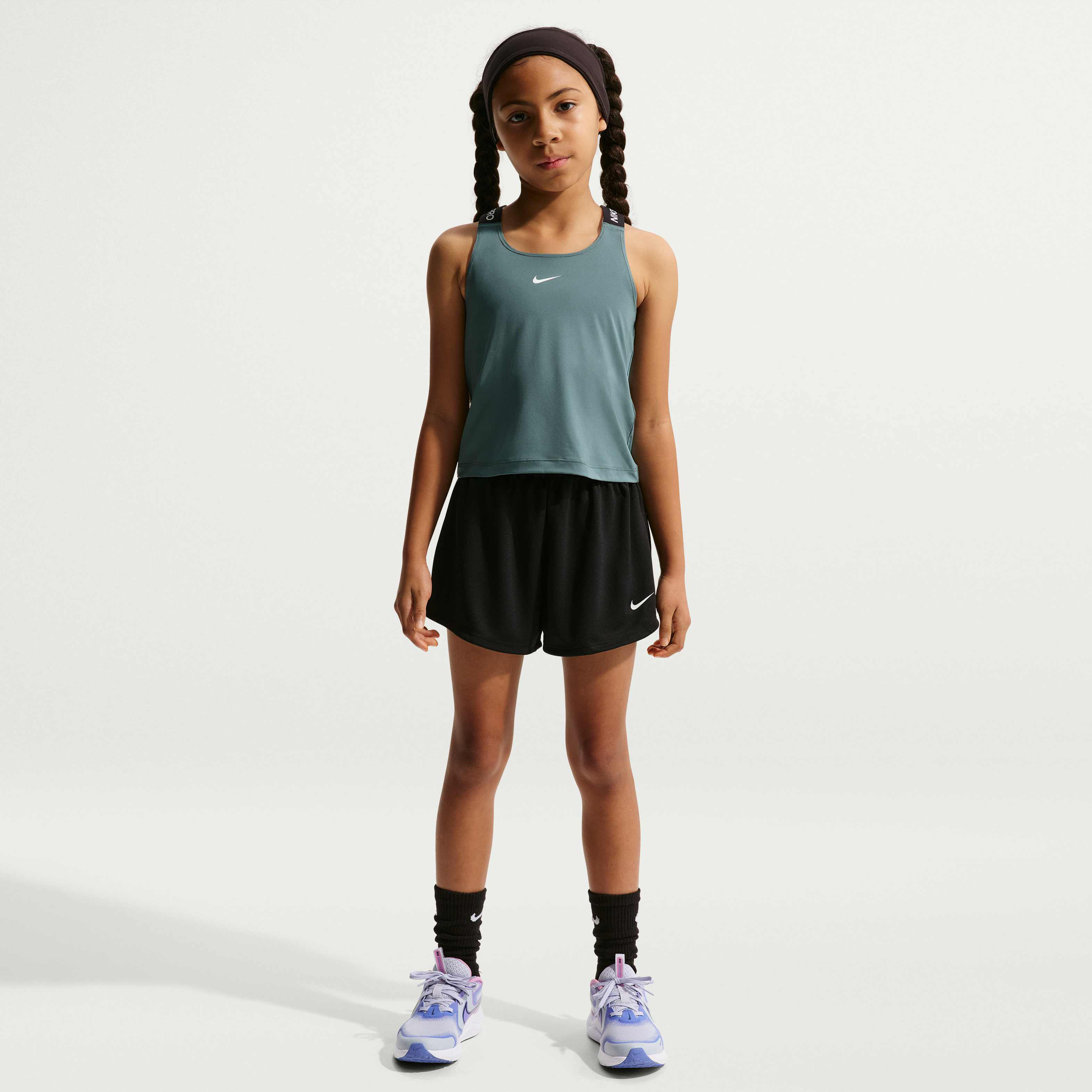 Buy Nike Pro Older Kids' (Girls') Dri-FIT Tank Top - Mineral Slate ...