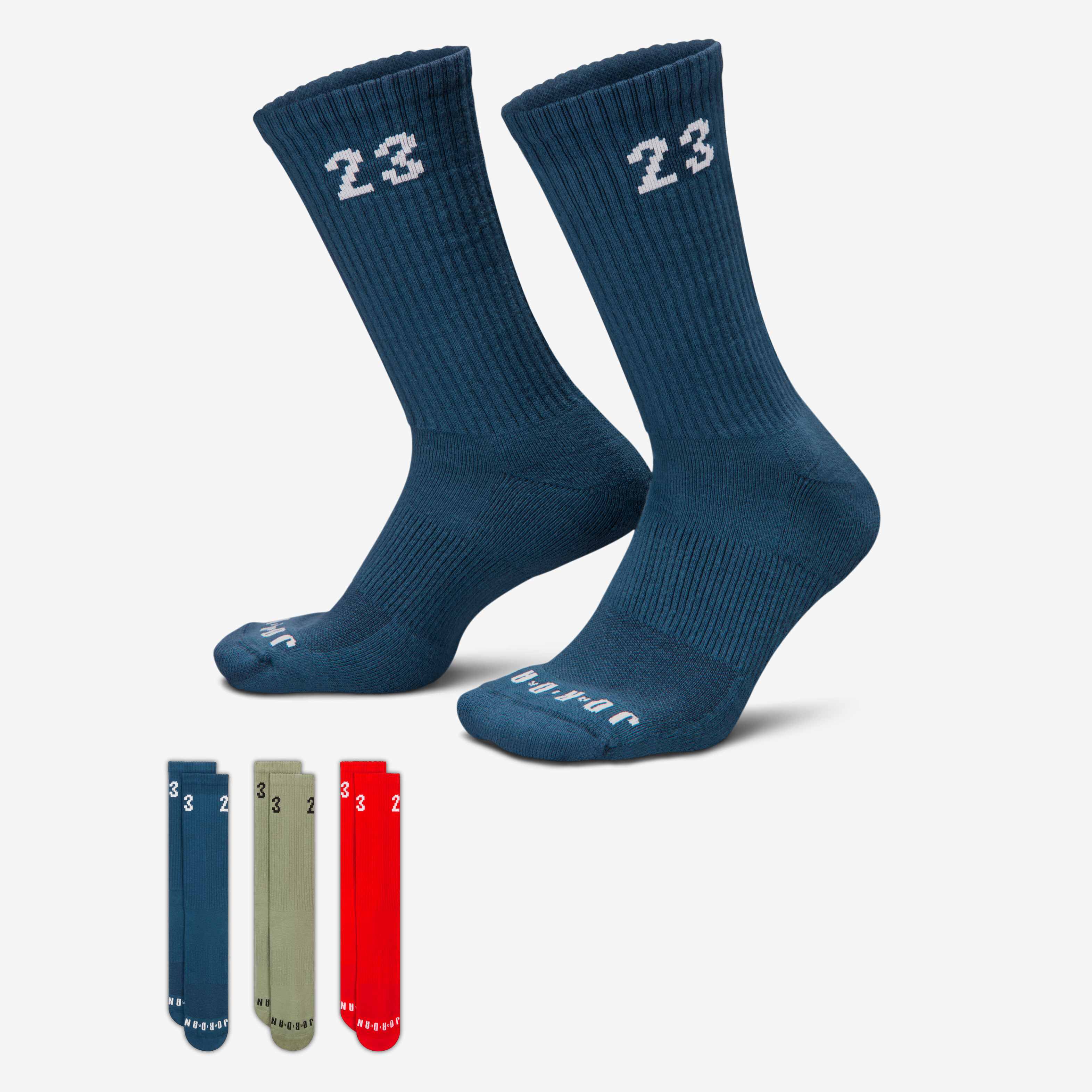 Buy Jordan Essentials Crew Socks (3 Pairs) - Multi-Colour @ Nike UAE