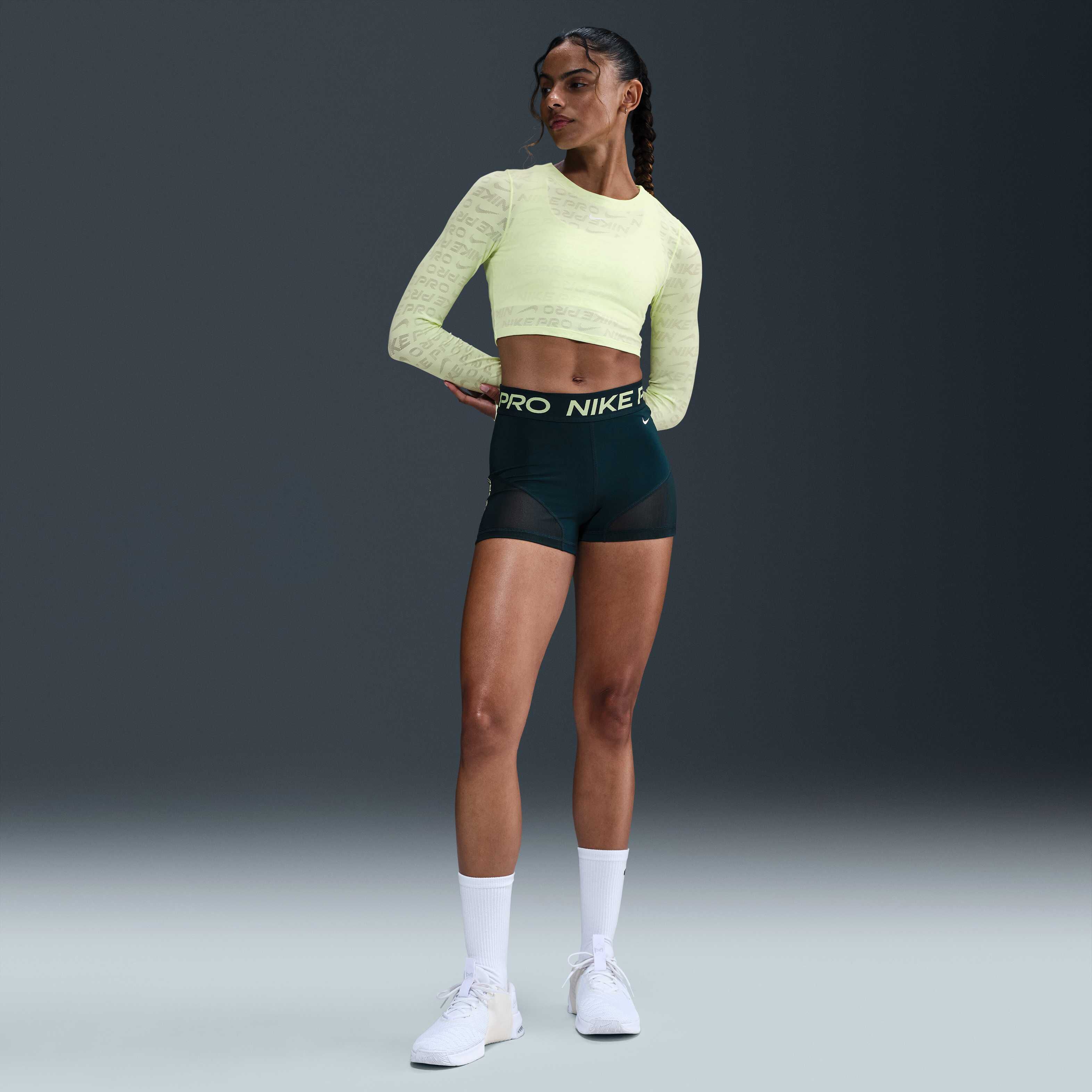 Buy Nike Pro Women's Mid-Rise 7.5cm (approx.) Mesh-Panelled Biker ...