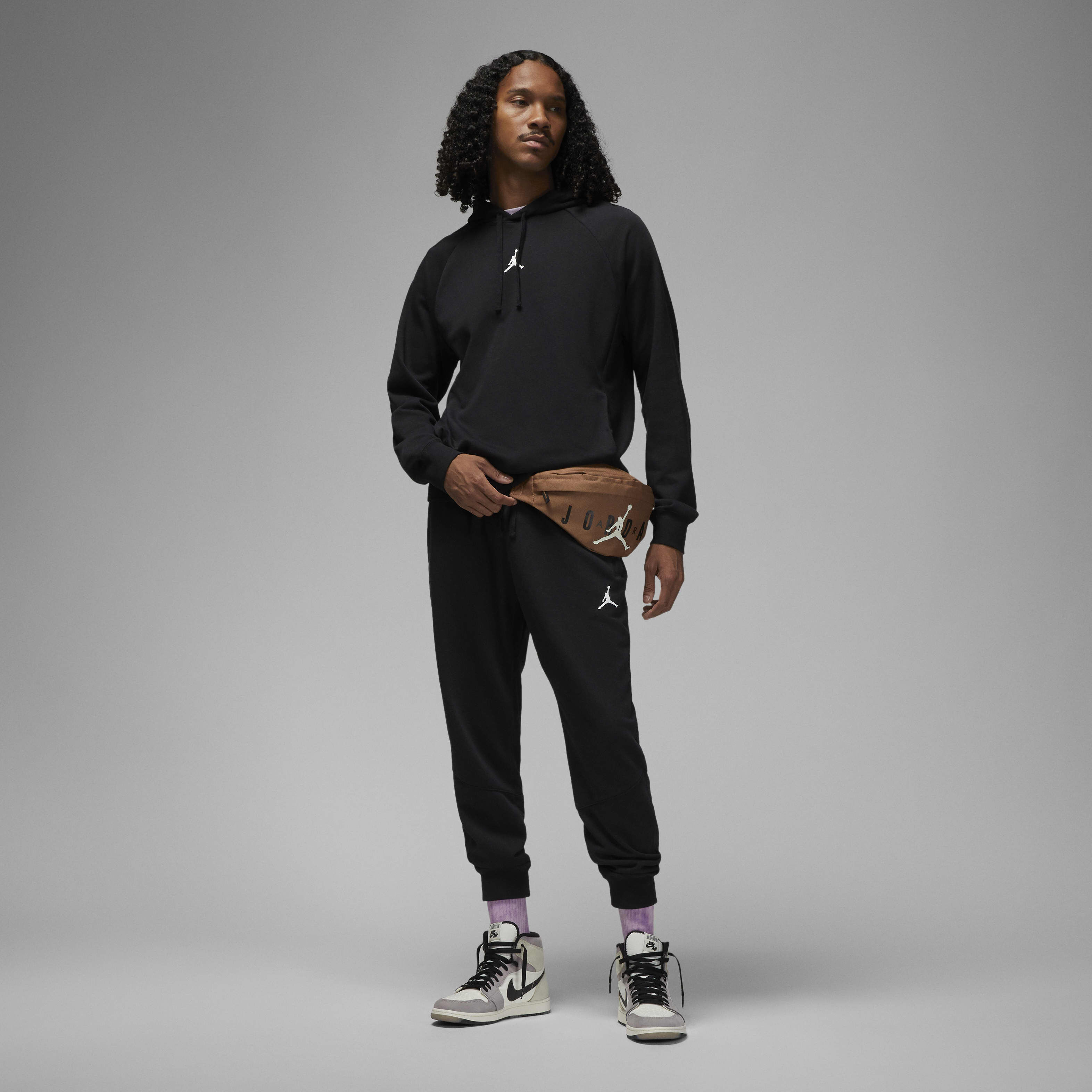 Buy Jordan Dri-FIT Sport Crossover Men's Fleece Hoodie - Black/White ...