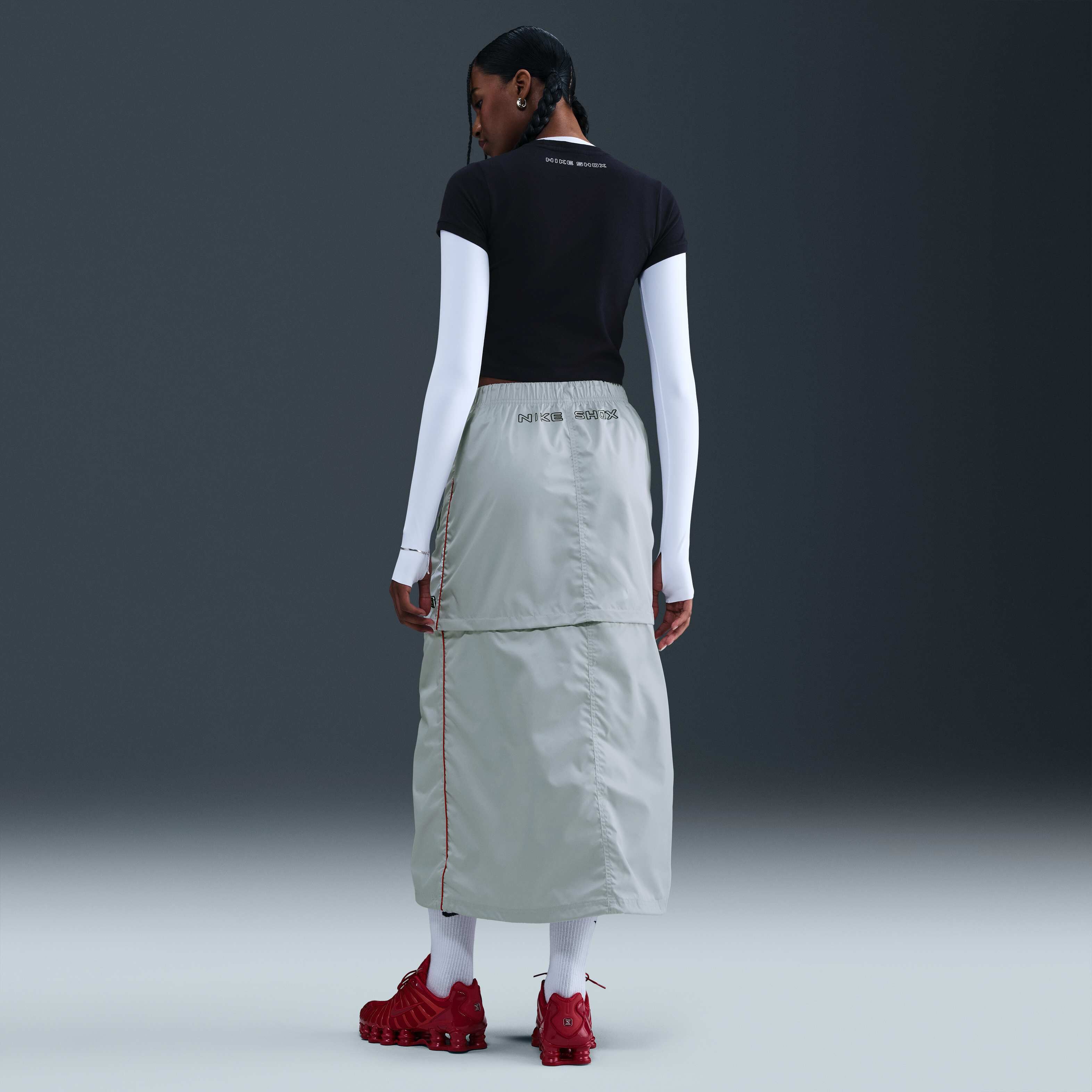 Buy Nike Sportswear Shox Woman's Zip-Off Skirt - Grey Fog/White ...