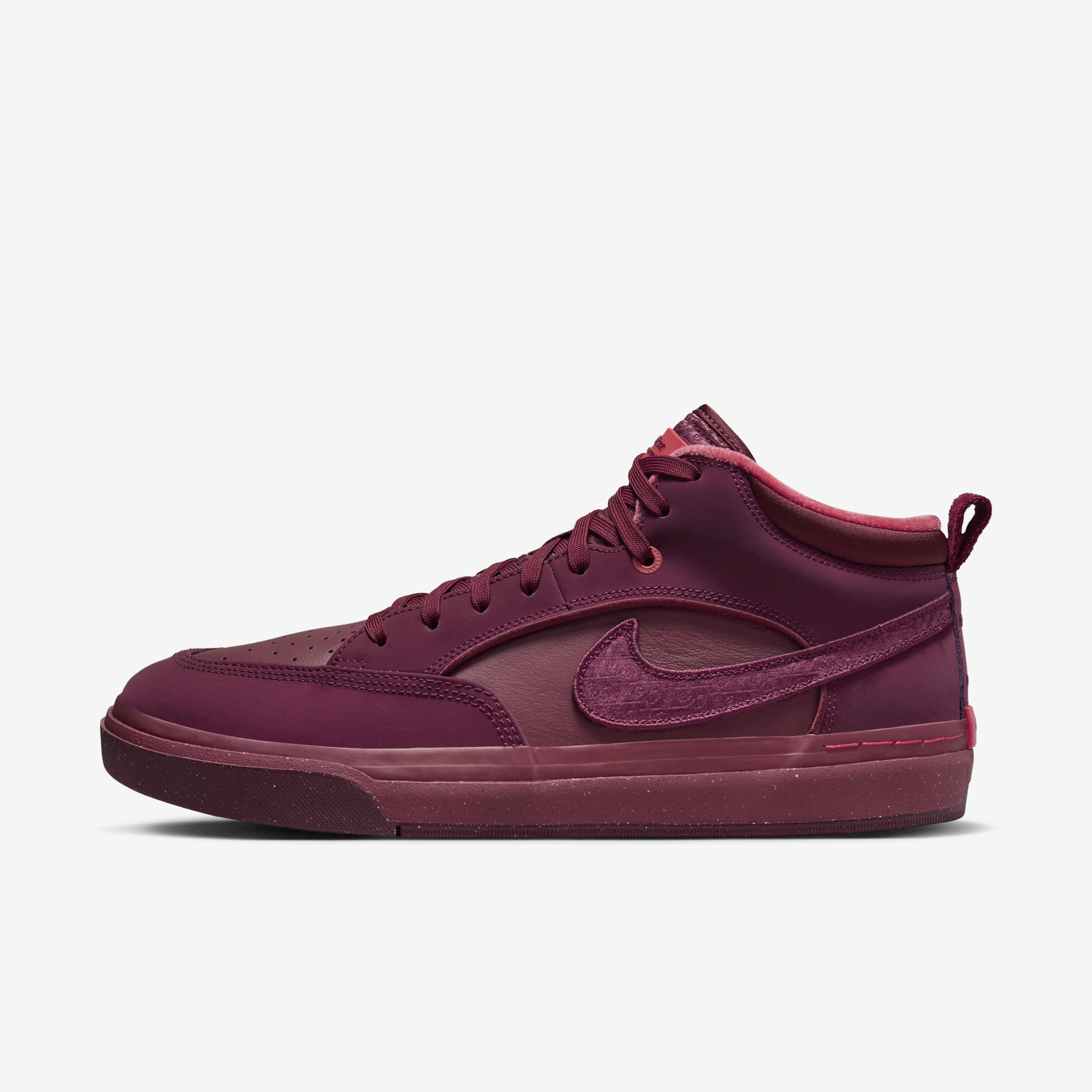 Buy Nike SB React Leo Premium Skate Shoes - Dark Beetroot/Team Red ...