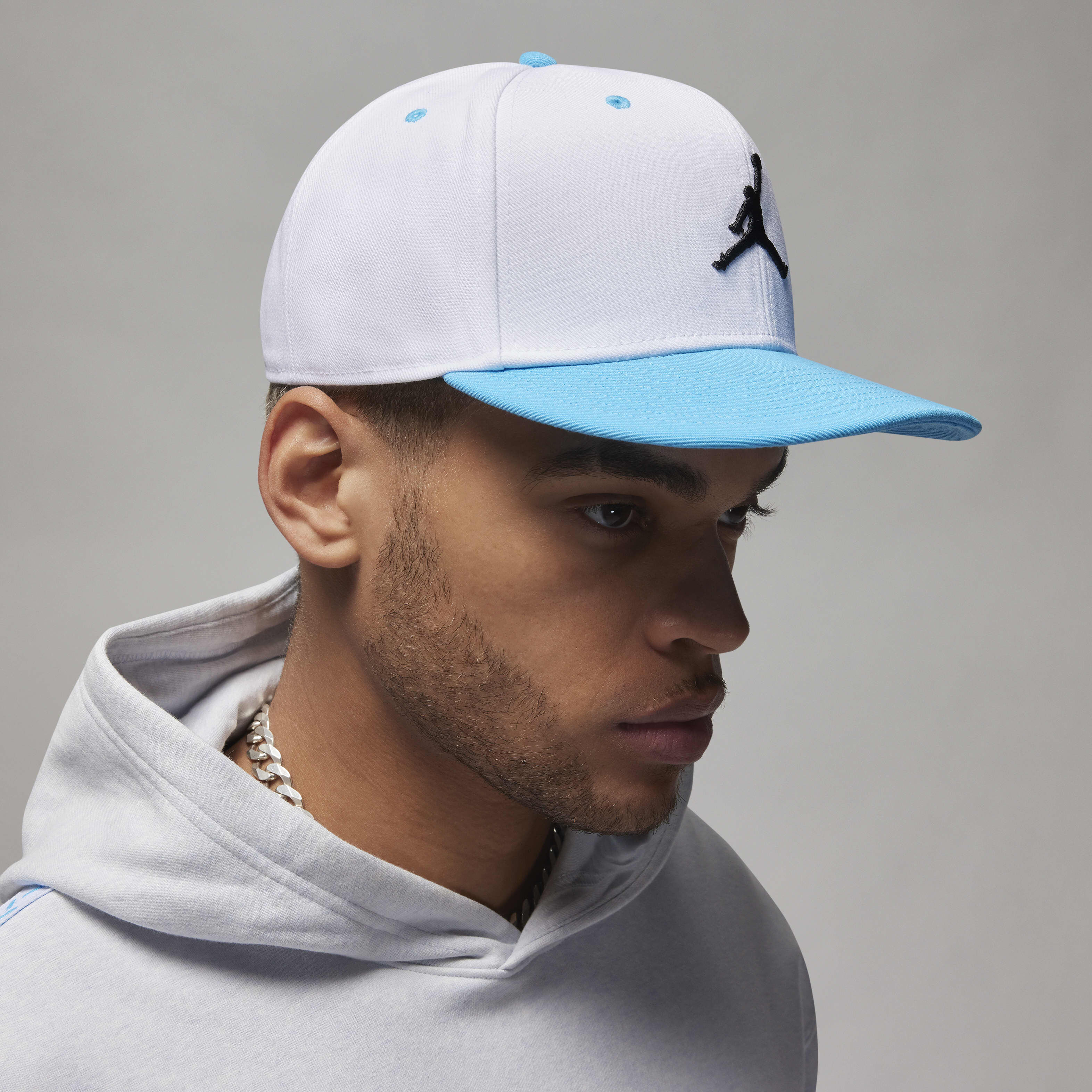 Buy Jordan Flight MVP Pro Adjustable Cap - White/Dark Powder Blue/Black ...